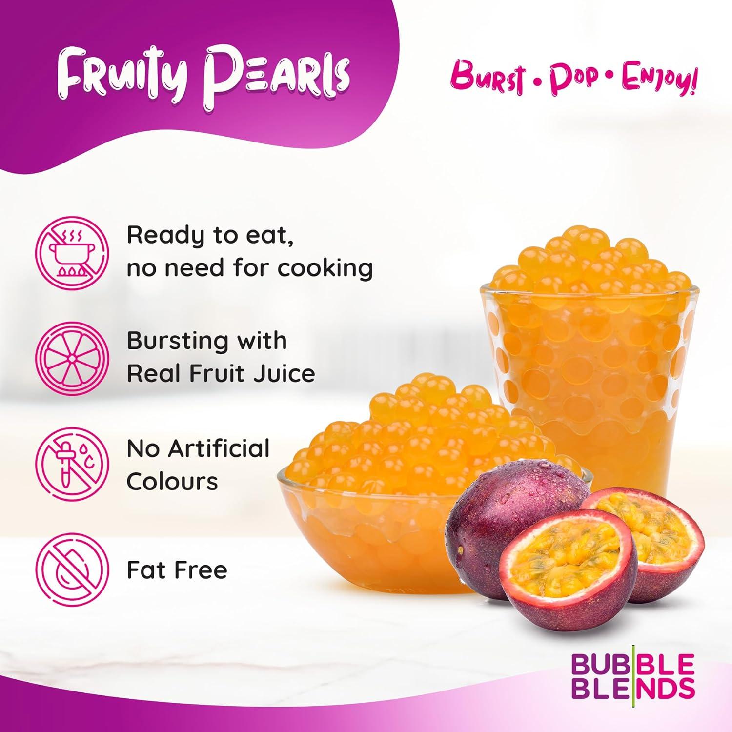 Passion Fruit Popping Boba (450g) for Bubble Tea - Fat-Free Fruit Juice ...