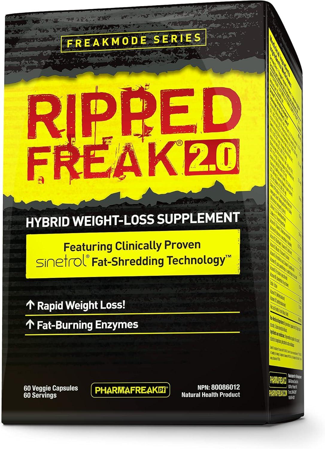 PharmaFreak RIPPED FREAK 2.0 | Hybrid Thermogenic Supplement (2X60 Caps ...
