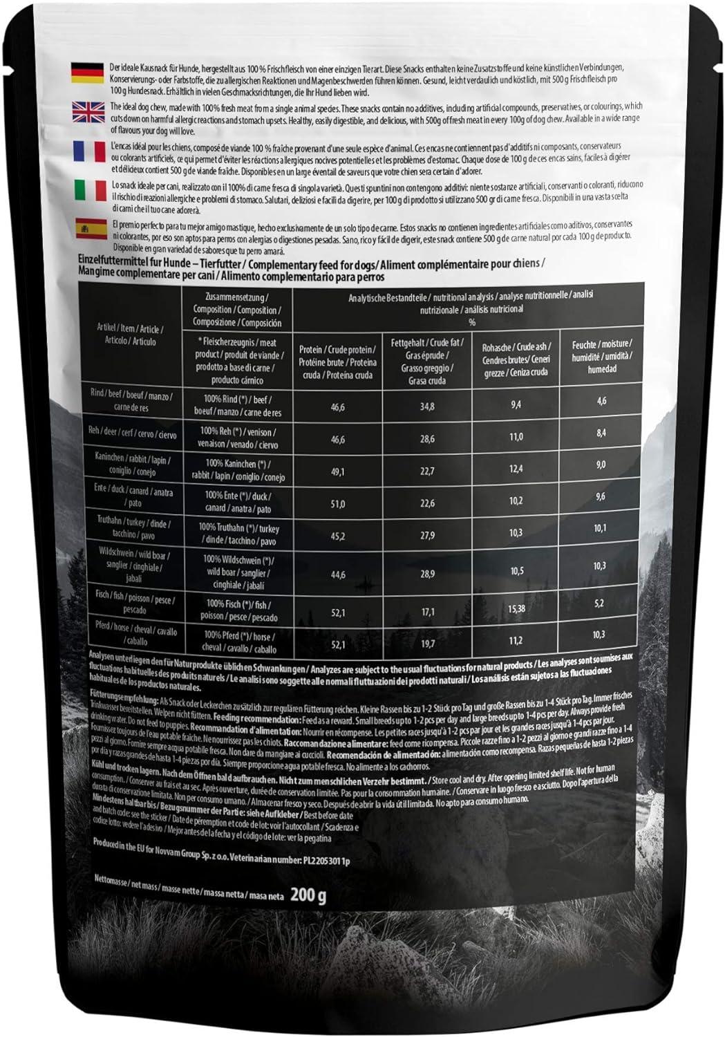 The Hunger of the Wolf 100% Horse Meat Dog Snack - 200g - All Breeds - Premium Natural Treat ...