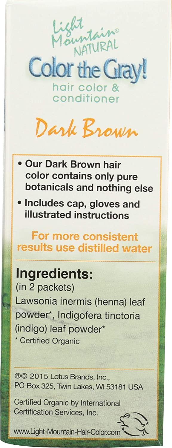 Light Mountain Natural Color the Gray Conditioner, Dark Brown 7oz ...