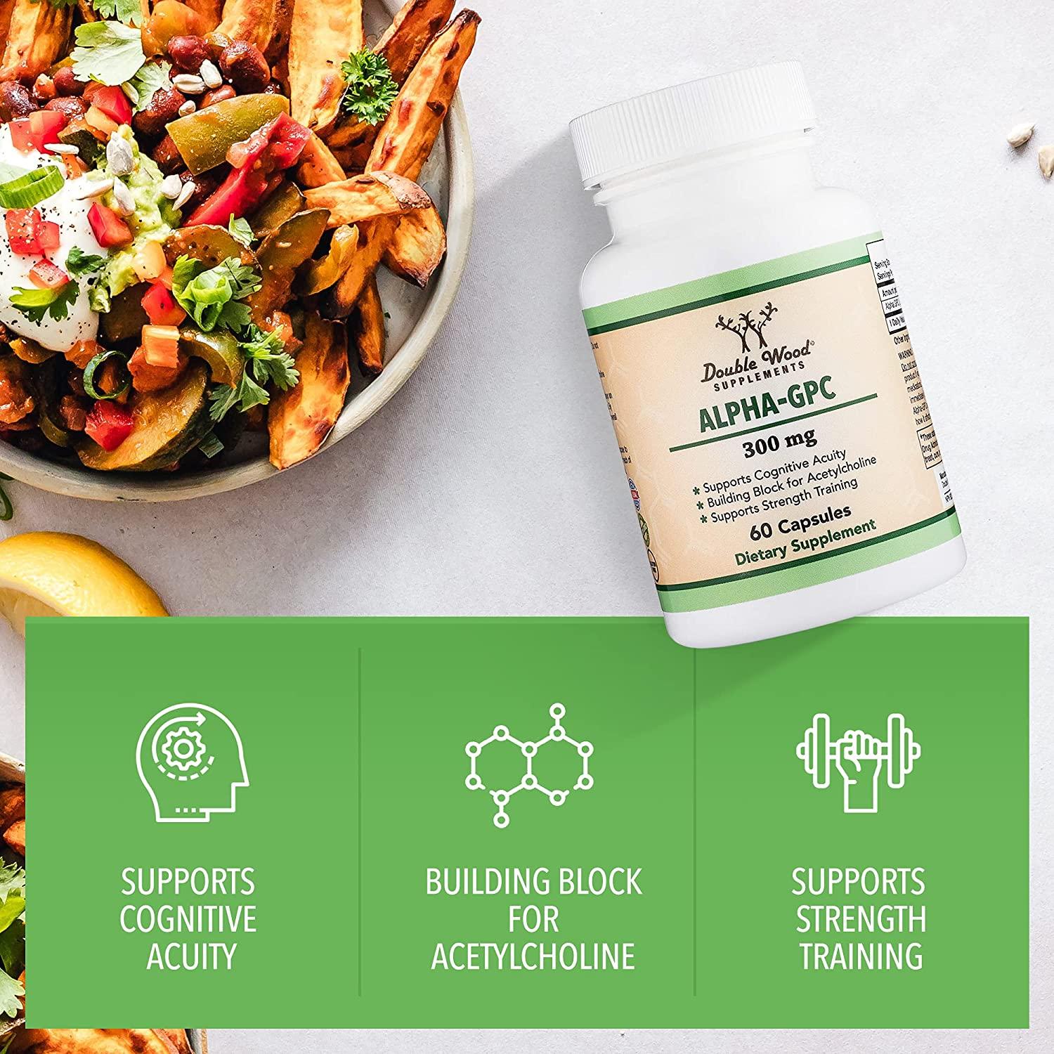Alpha GPC Choline Brain Supplement (60 Count) - 600mg Servings ...