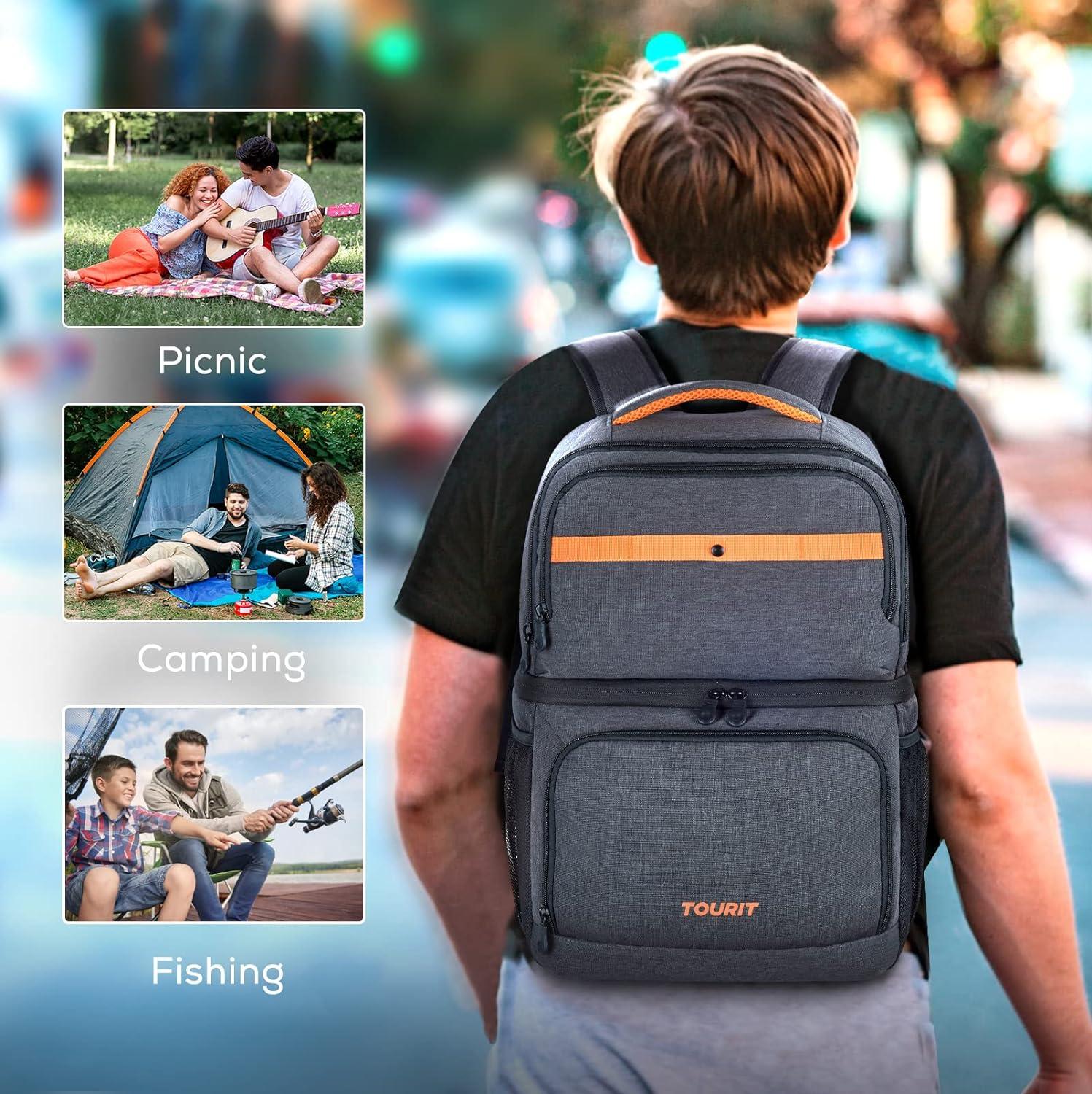 TOURIT Double Decks Insulated Backpack Cooler - Waterproof ...