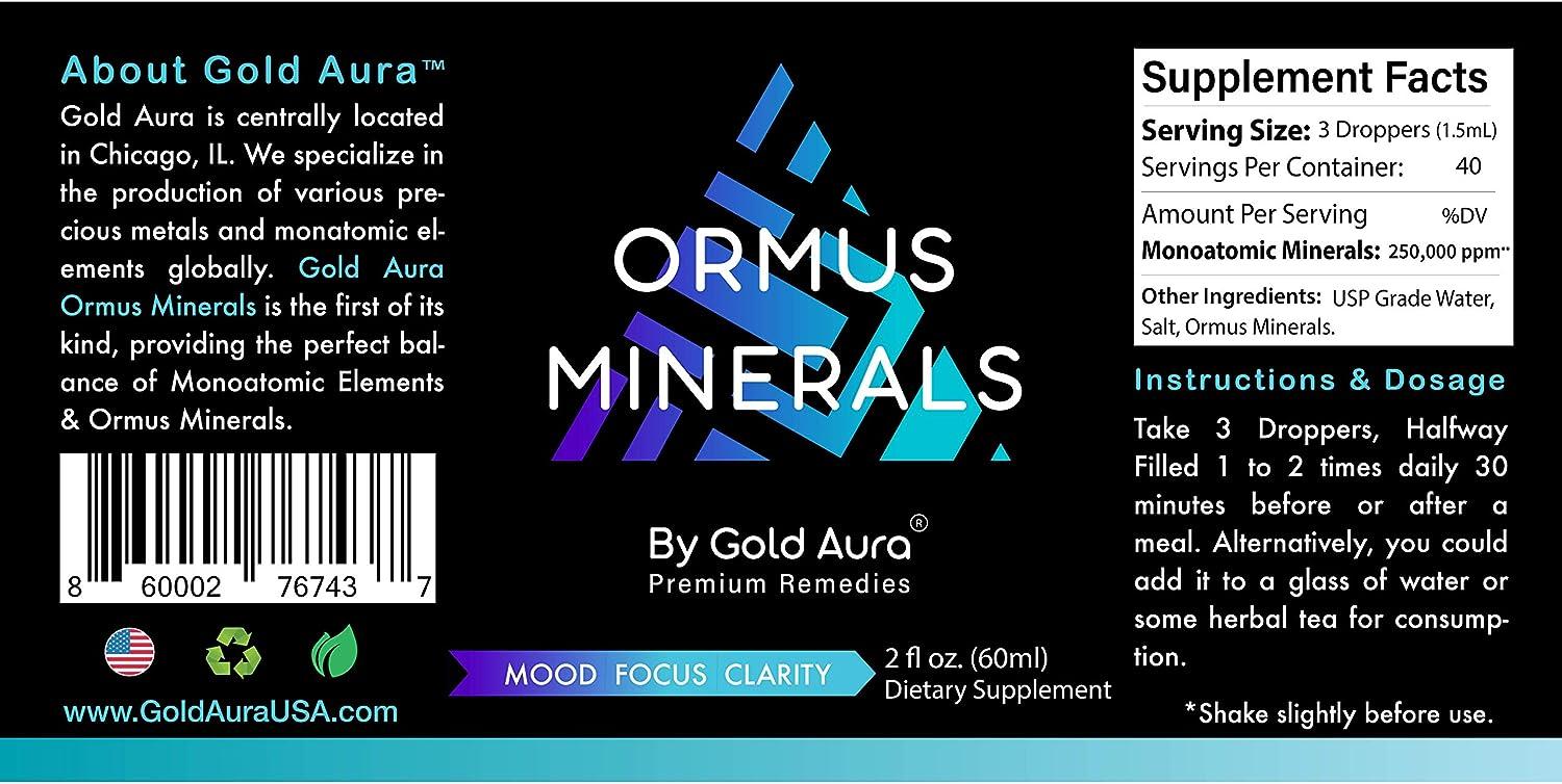 Gold Aura Monoatomic Ormus Minerals 60ml - Pure Monoatomic Gold for ...