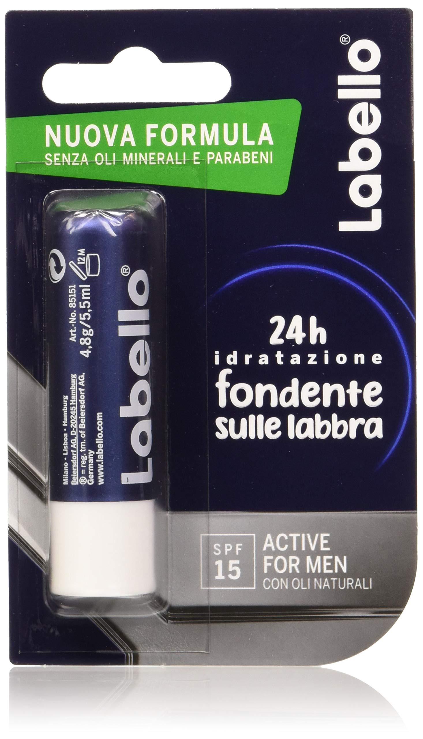 Labello Active Men's Lip Balm SPF 15 - Moisturizing Shea Butter ...