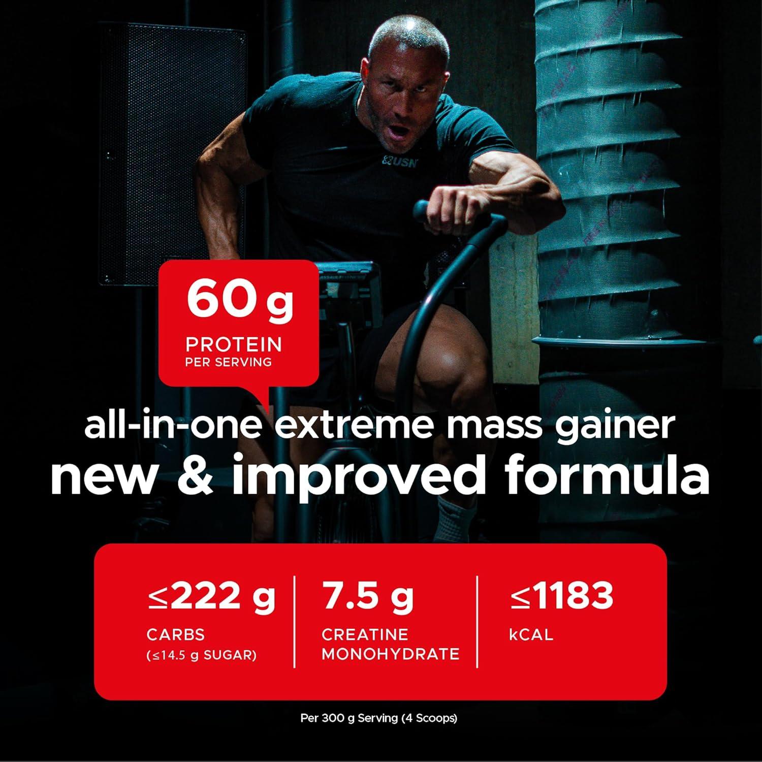 USN Hyperbolic Mass Chocolate 2kg - High Calorie Mass Gainer with ...