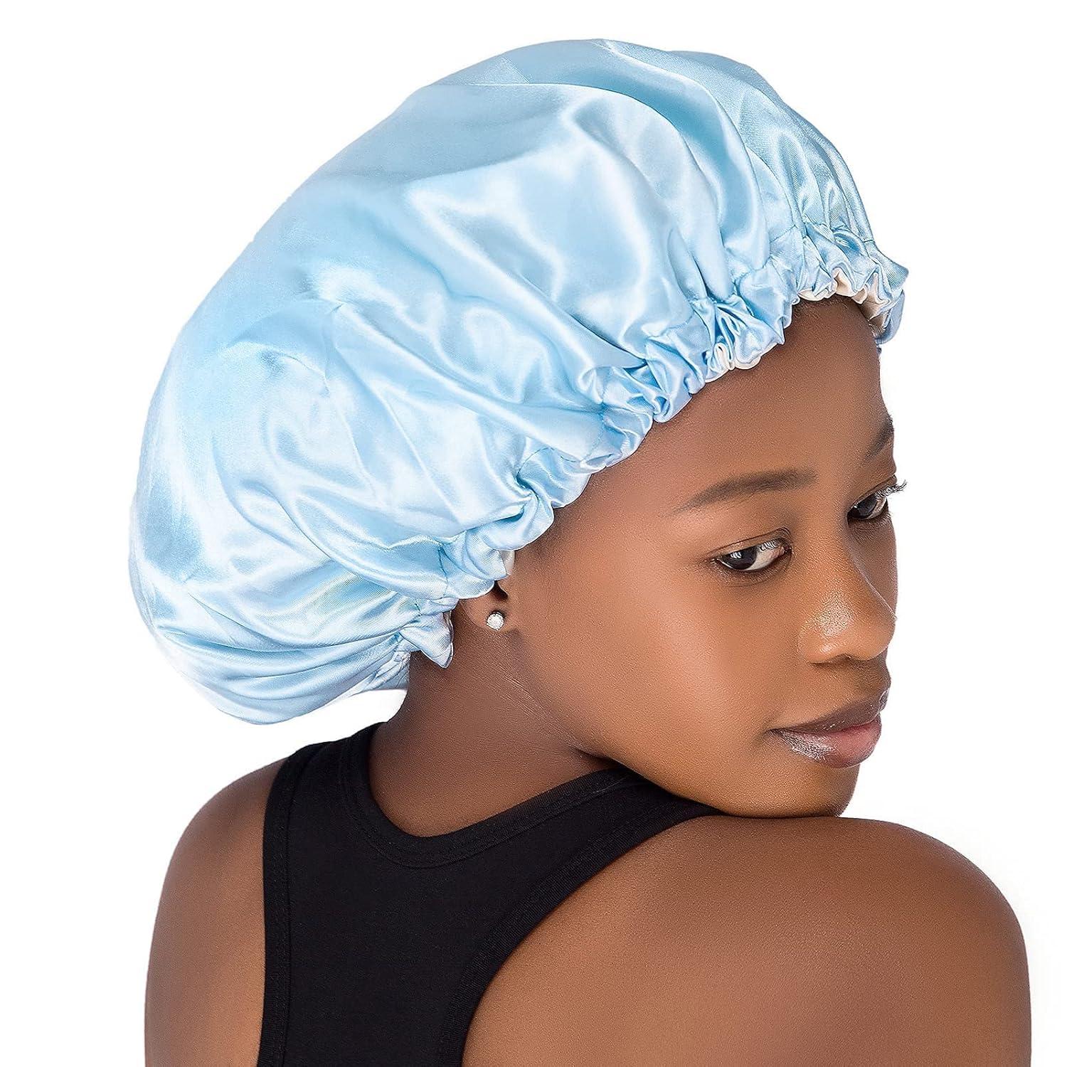 Satin Bonnet for Sleeping | Extra Large Adjustable Double-Layered ...