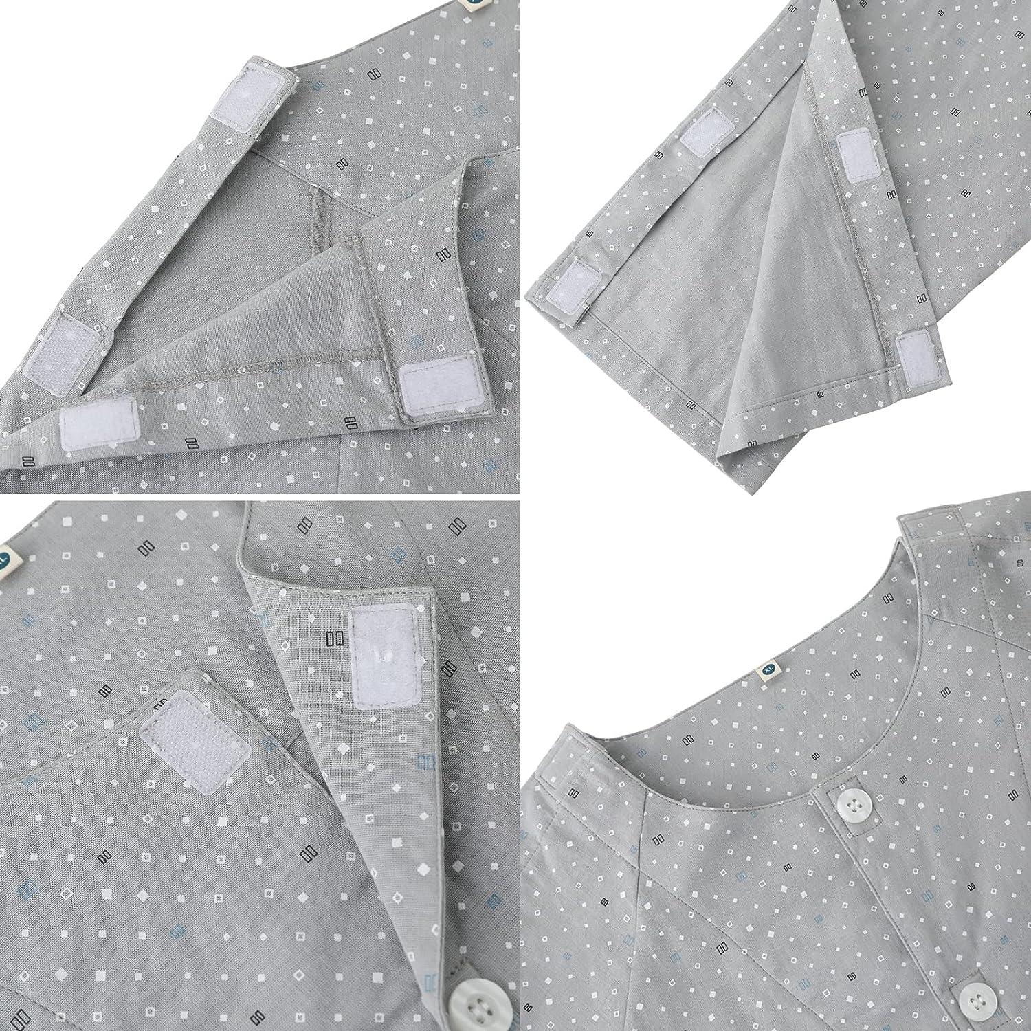 YOSINISO Bedridden Patient Shirt for Men with Pocket - Comfortable ...