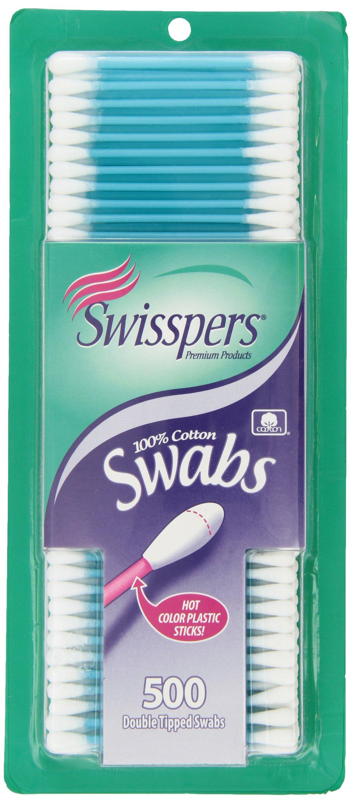 Swisspers Hot Colored Swab-500 ct - Gentle and Durable Cotton Swabs ...