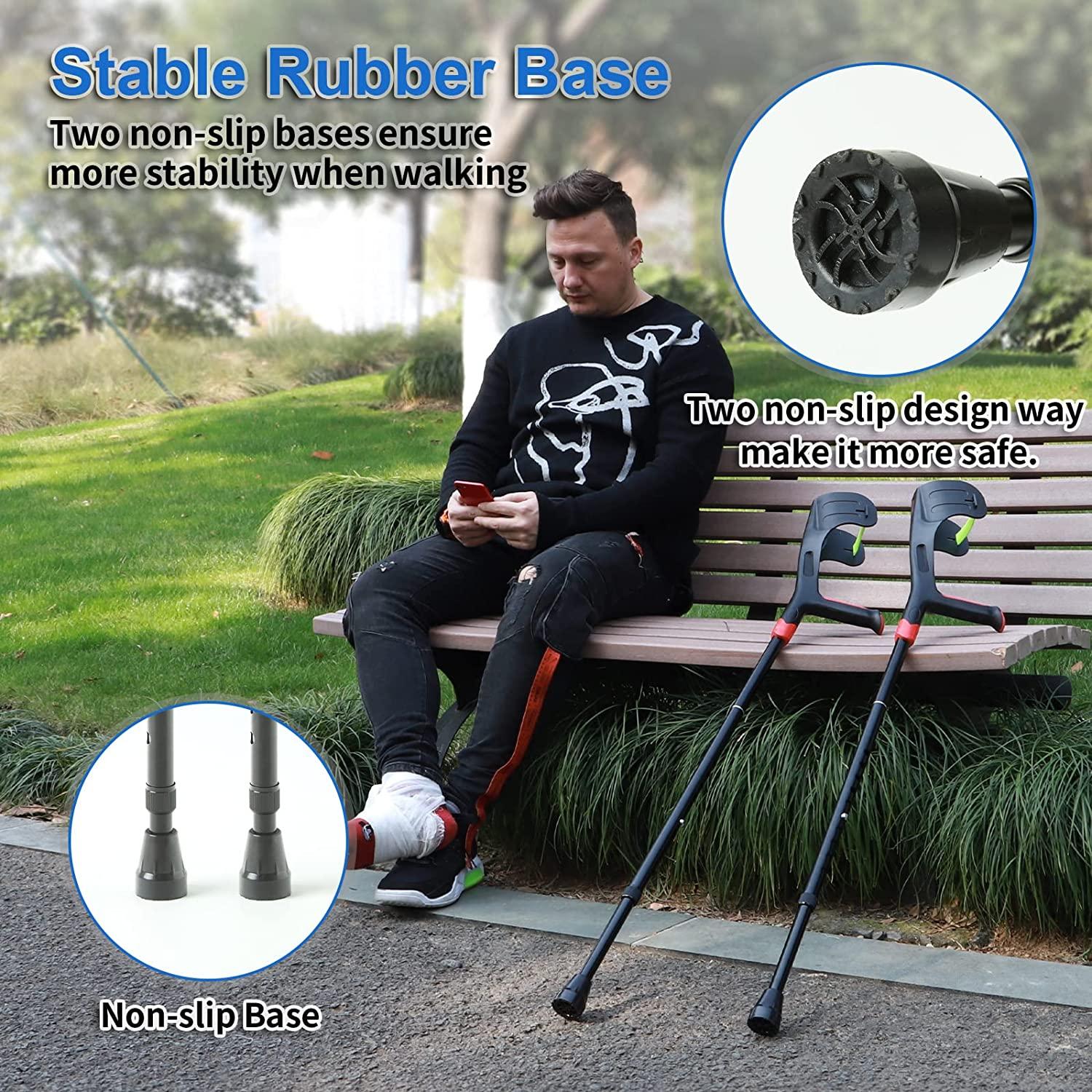 BigAlex Forearm Crutches for Adults - Lightweight Adjustable Arm Crutch ...