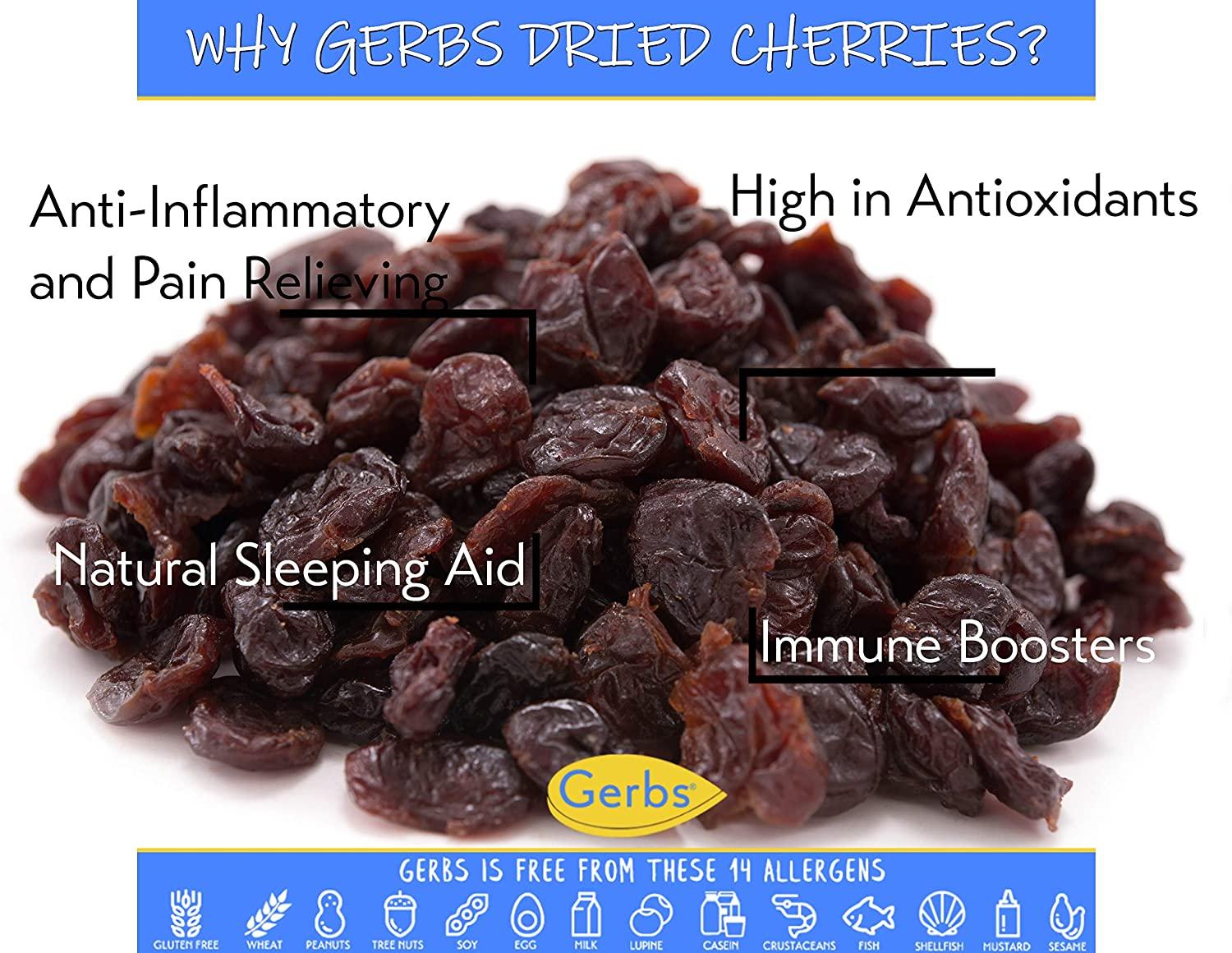 GERBS Dried Cherries 2 LBS - Allergy Friendly, Non-GMO, Anti ...