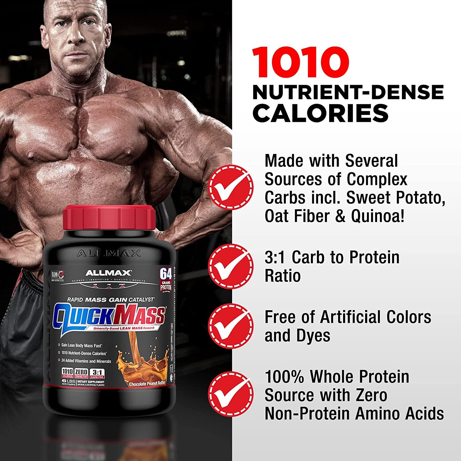 ALLMAX Quick Mass Strawberry-Banana 6 lbs - Rapid Mass Gain Catalyst ...