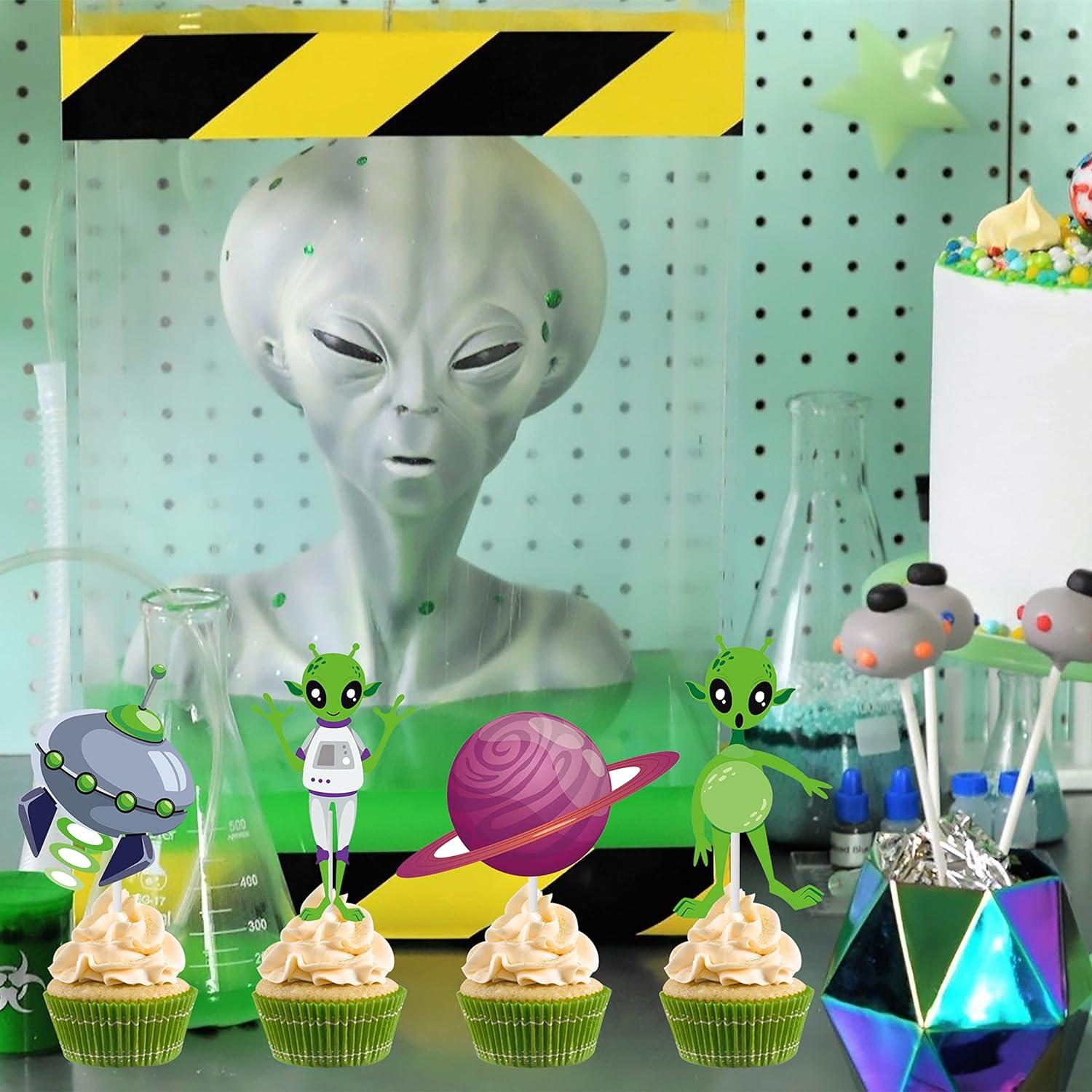 Alien Theme Birthday Cupcake Toppers | Buy Now with Express ...