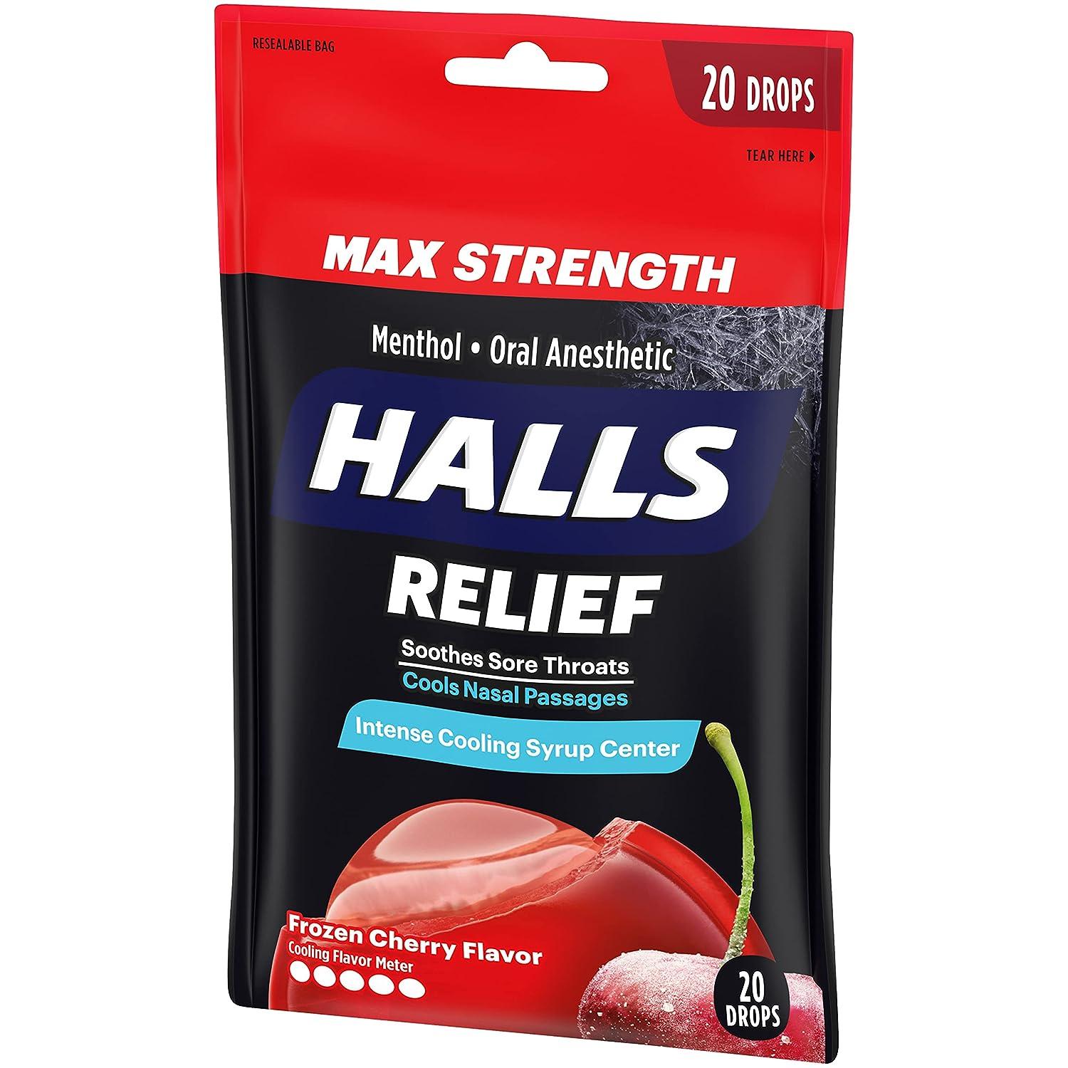 HALLS Relief Max Strength Frozen Cherry Cough Drops - 20 Drops | Buy ...