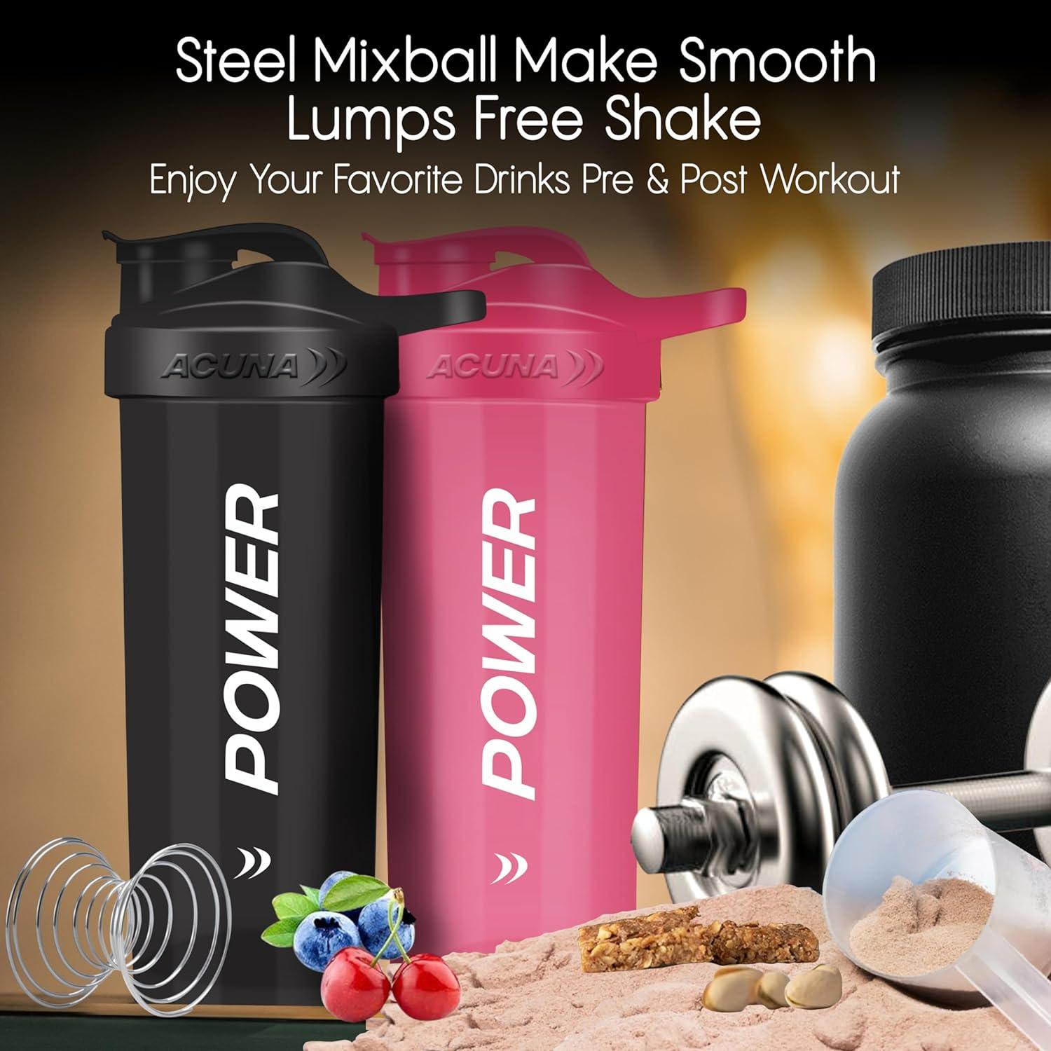 POWER Shaker Bottle For Protein Powder 700 ml (Pack Of 2) With Mixer ...
