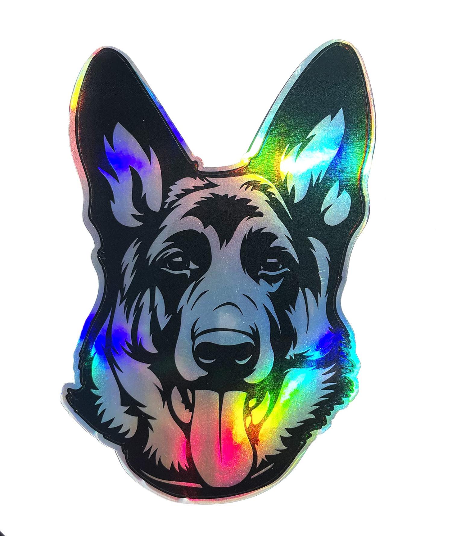 WickedGoodz German Shepherd Holographic Vinyl Decal - Dog Breed Bumper ...