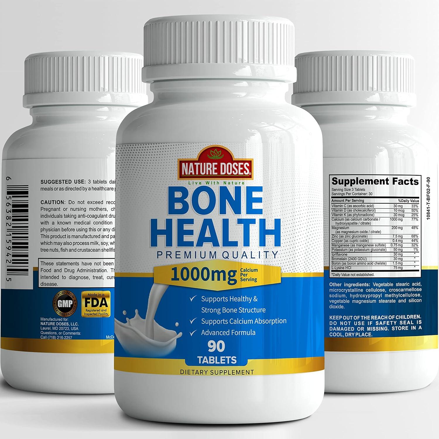 Nature Doses Bone Health Supplement - Supports Strong Bone Structure ...