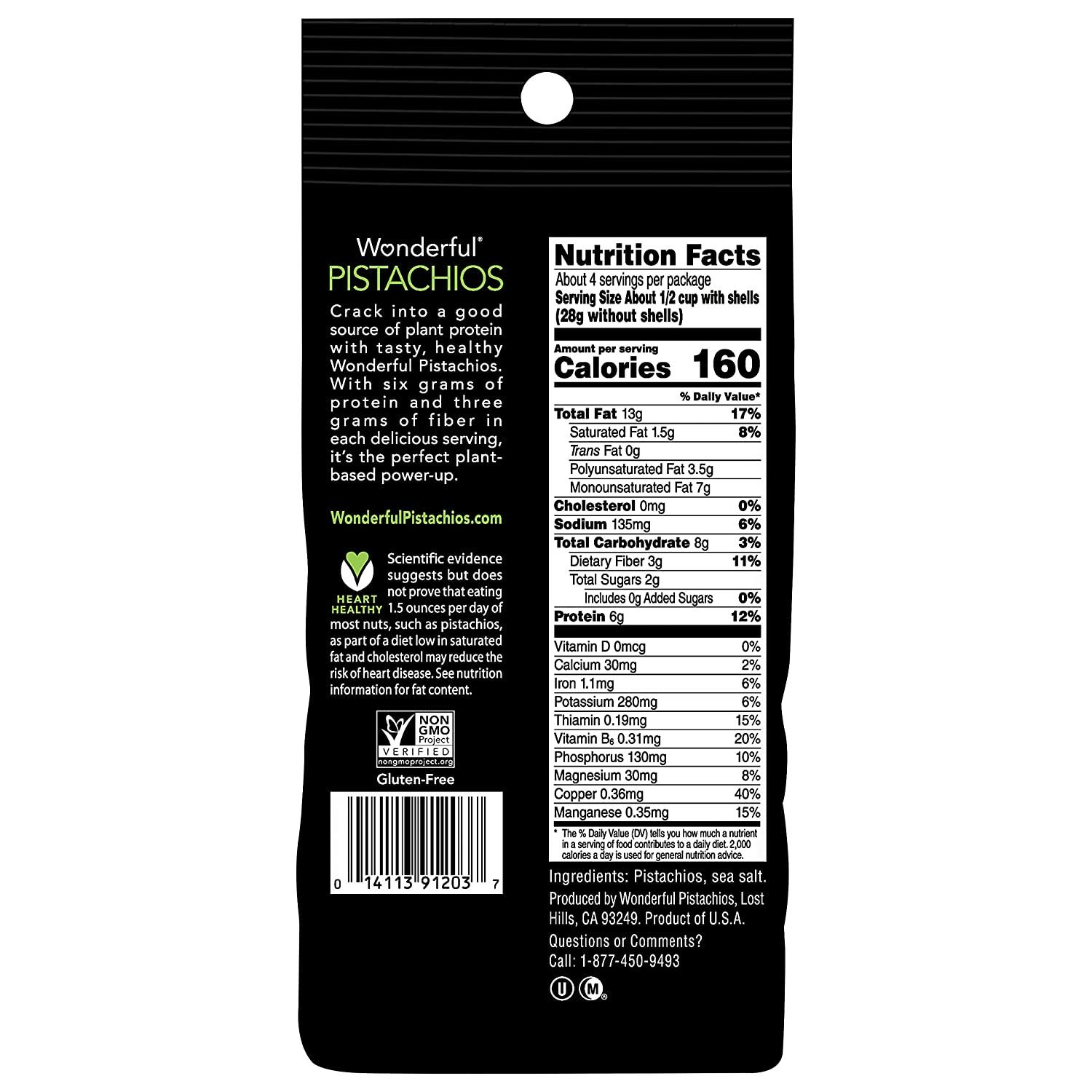 Wonderful Pistachios Roasted & Salted 8 Oz - Premium Nuts for Snacking ...