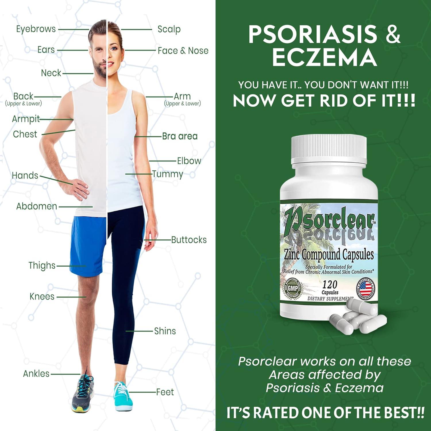 Psorclear: Natural Psoriasis & Eczema Treatment - 120 Count Bottle ...