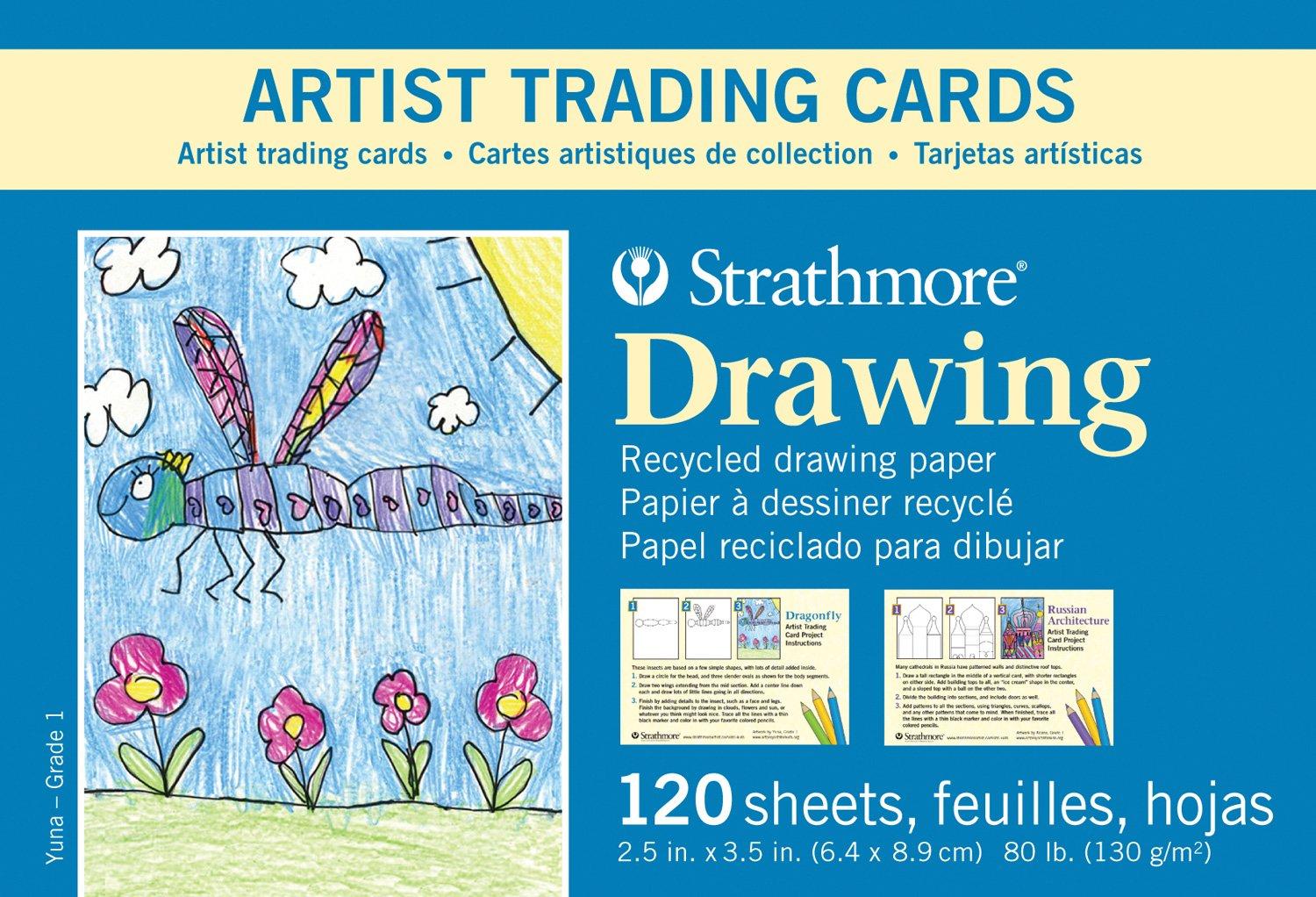 120-Piece Set of Recycled Drawing Artist Trading Cards for Kids - Eco ...