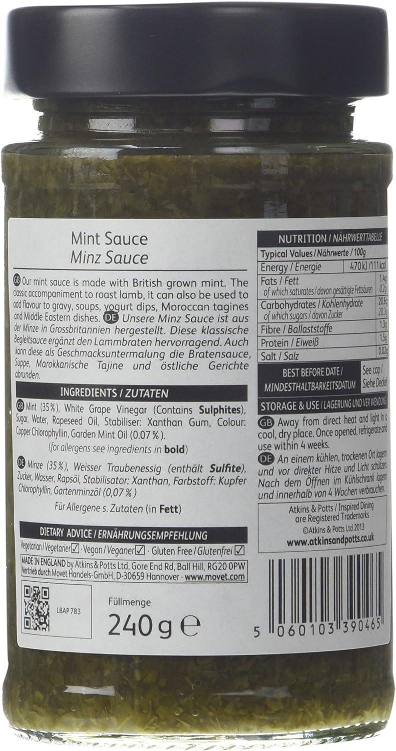 Atkins & Potts Mint Sauce 225g - Buy Online for Authentic Flavor