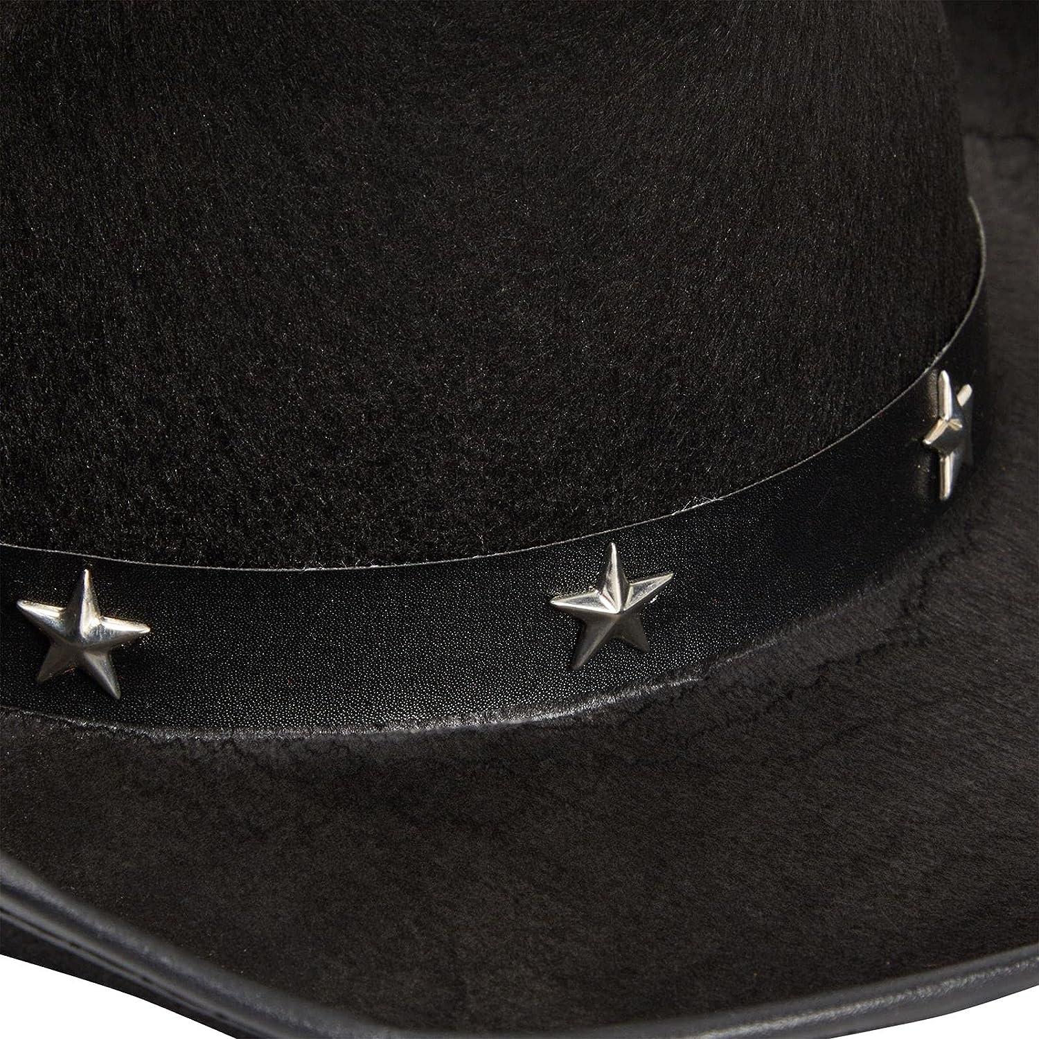 Men's Black Cowboy Hat with Silver Star Studs - One Size | Buy Now with ...