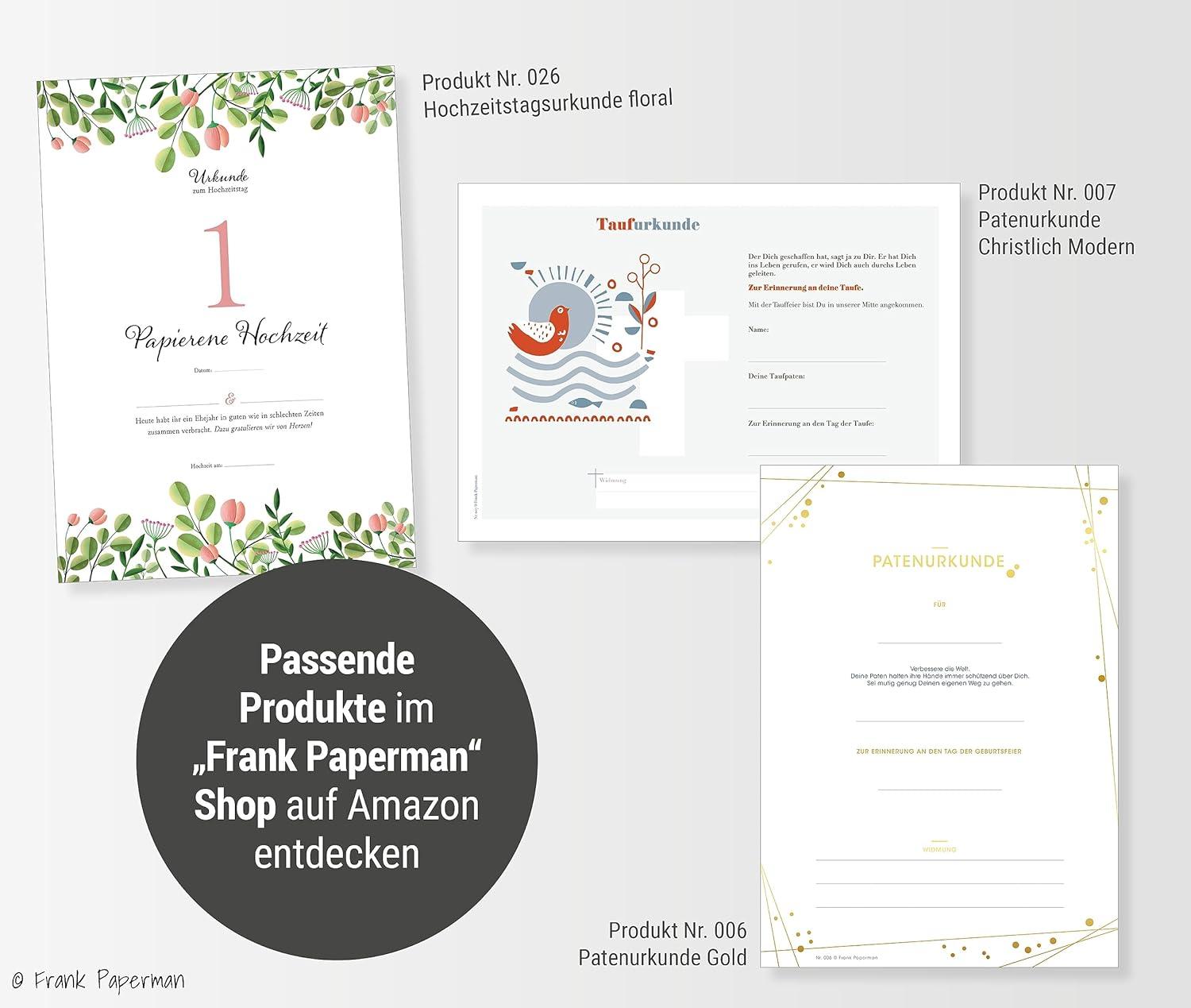 Frank Paperman | Baptism Sponsorship Letter Set | 3 Floral Pieces ...