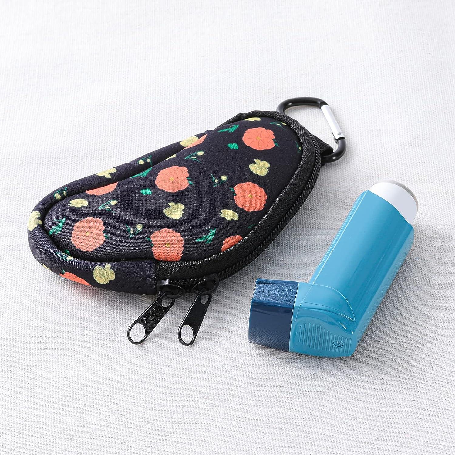 Neoprene Asthma Inhaler Holder Travel Bag - Fits L-Shaped Inhaler ...