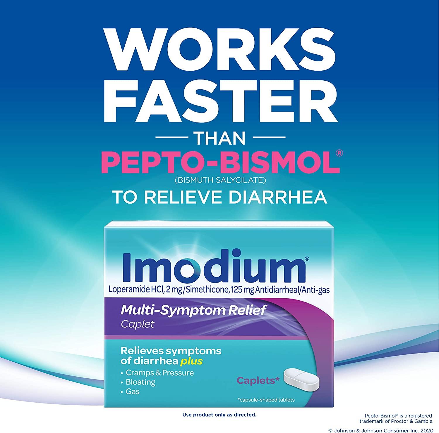 Imodium Multi-Symptom Caplets - 18 ct - Diarrhea Relief with Gas ...