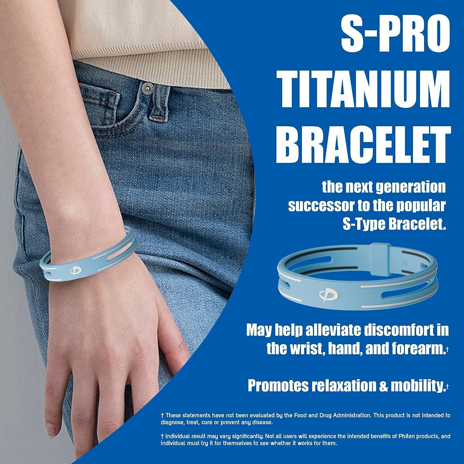 Phiten S-PRO Titanium Bracelet 7.5 Blue | Enhanced Performance & Style | Buy Now with Express ...