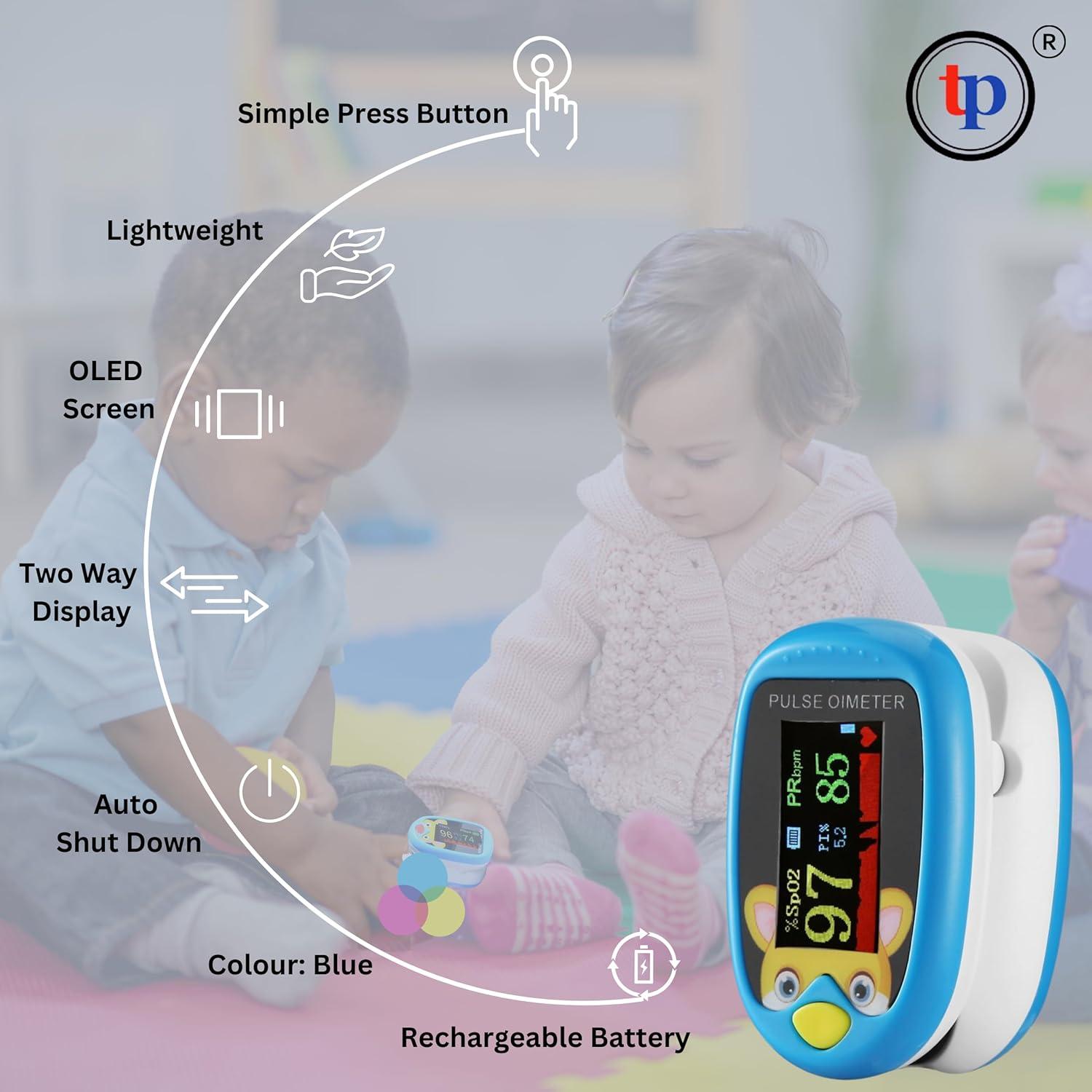 CE FCC Approved Pediatric Pulse Oximeter | Kids Heart Rate Monitor | SpO2 Levels Monitoring ...