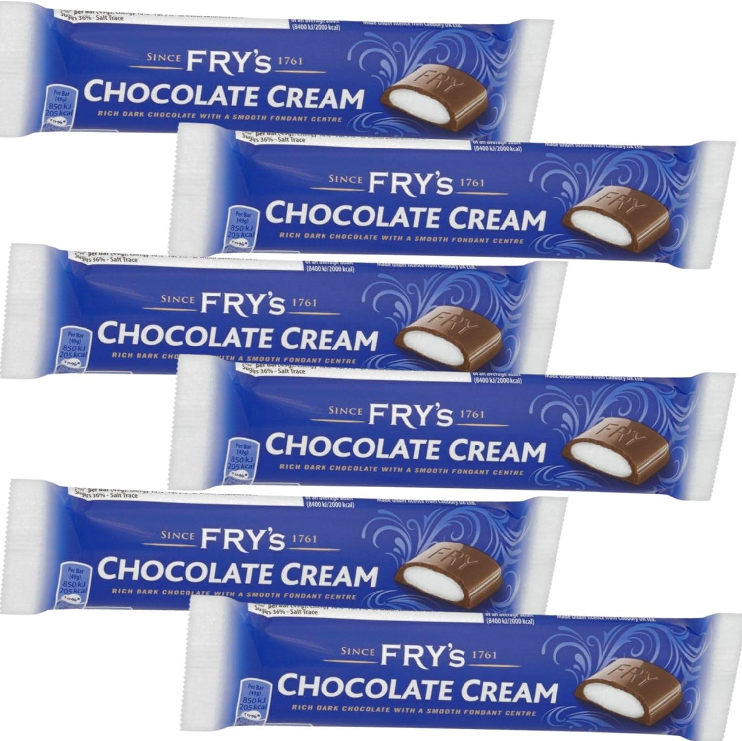Chocolate Cream Bar Bundle With Frys Chocolate Cream Bar 49g (Pack of 6 ...