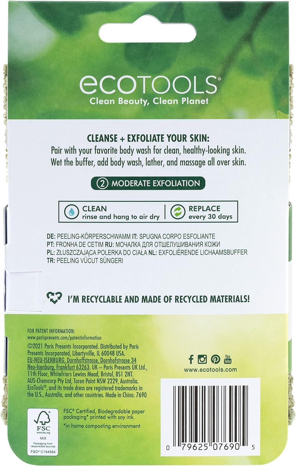 EcoTools Exfoliating Body Buffer - Sustainable Vegan Body Scrubber 4PK ...