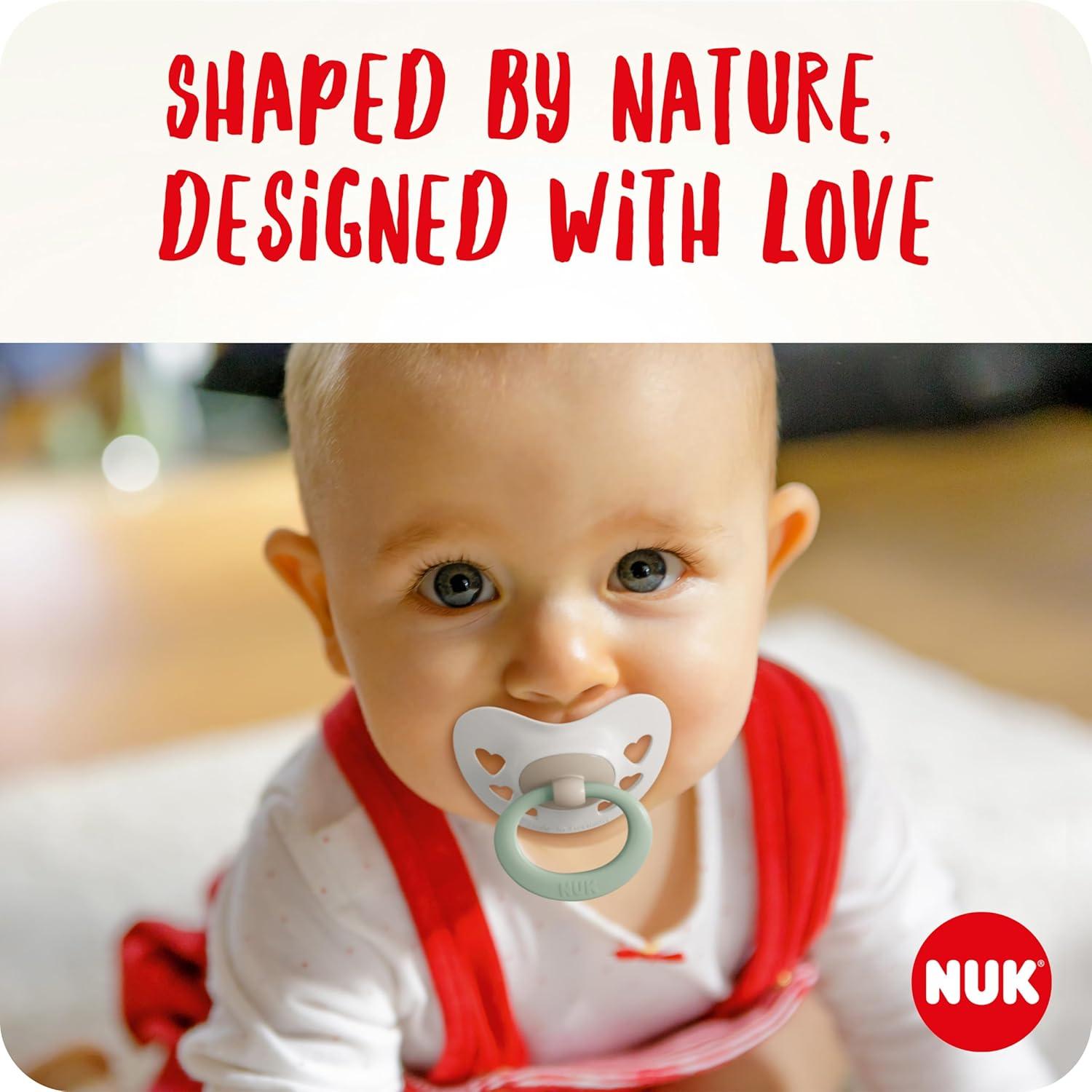 Nuk Signature Baby Pacifier | 6-18 Months | BPA-Free Silicone Heart ...