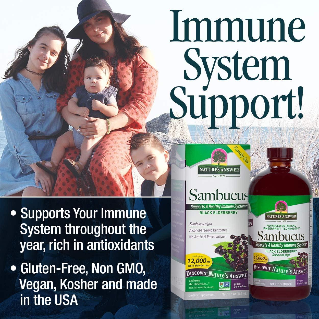 Nature's Answer Sambucus - Immune & Antioxidant Support Supplement ...