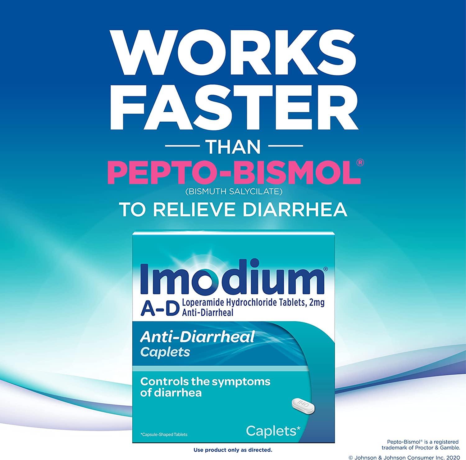 Imodium A-D Diarrhea Relief Caplets | Loperamide Hydrochloride Anti ...