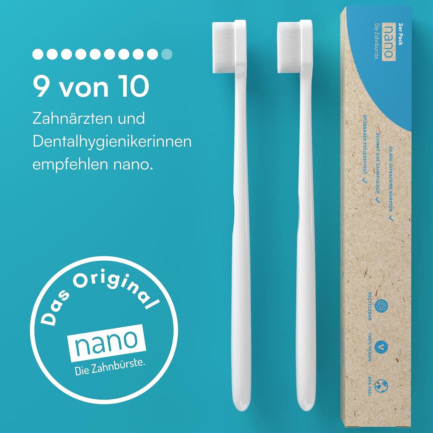 Nano Toothbrush 2-Pack | Original Soft Toothbrush with 20 000 Bristles ...
