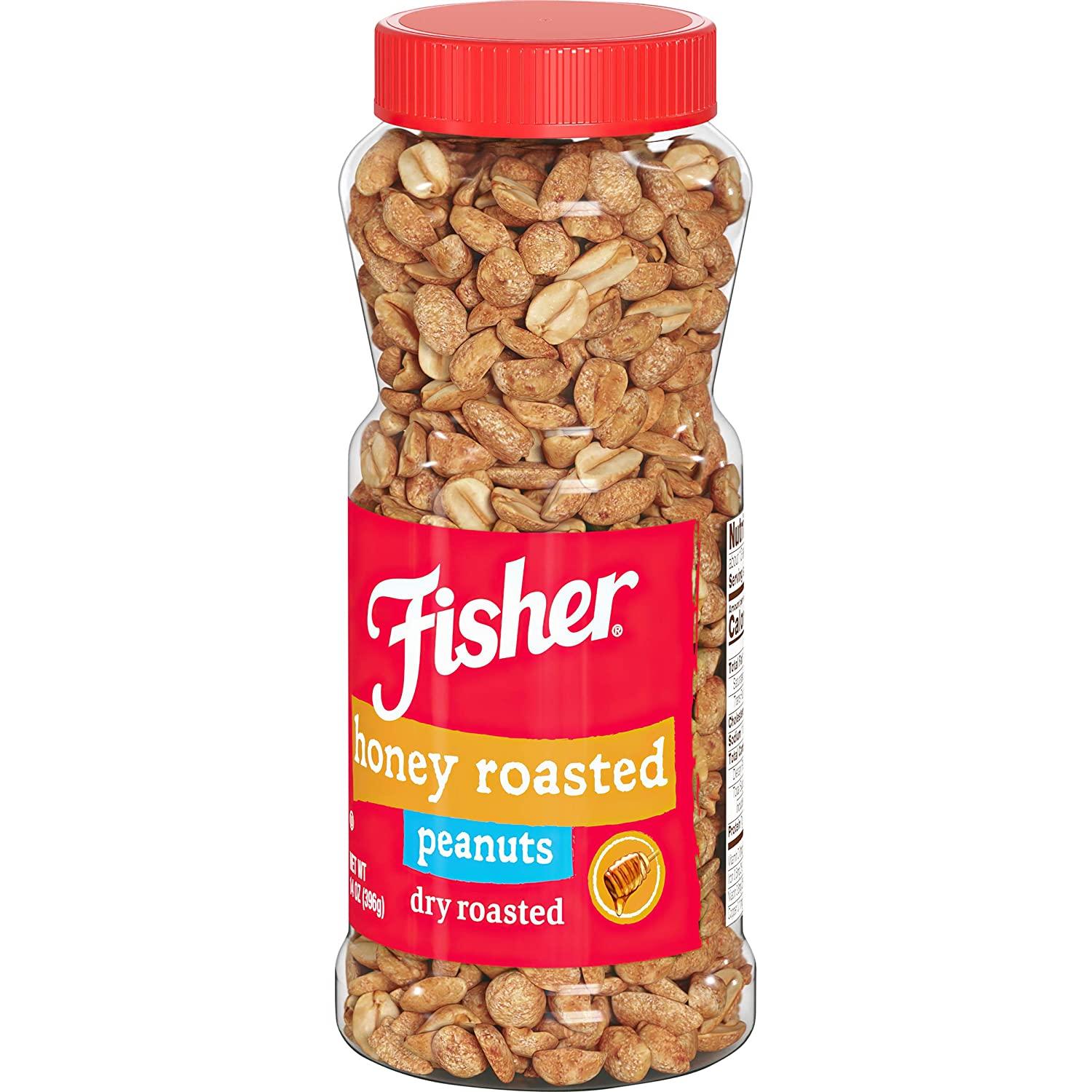 Fisher Snack Honey Roasted Peanuts 14 oz - Made with Real Honey | Buy ...