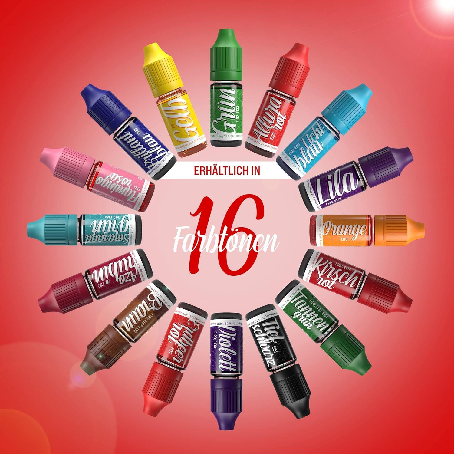 Food Color Set 15x10ml - Highly Concentrated Sugar-Free Dyes for Cakes ...