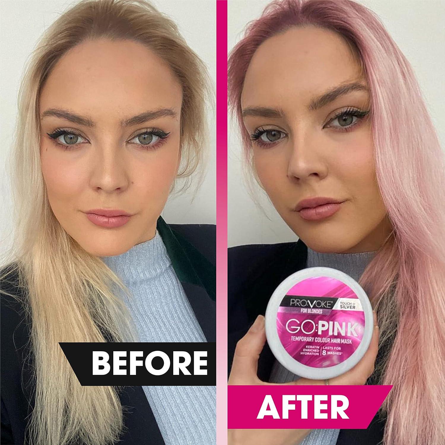 PROVOKE Go Pink Temporary Colour Hair Mask 300 ml - Vibrant Pink in 8 ...