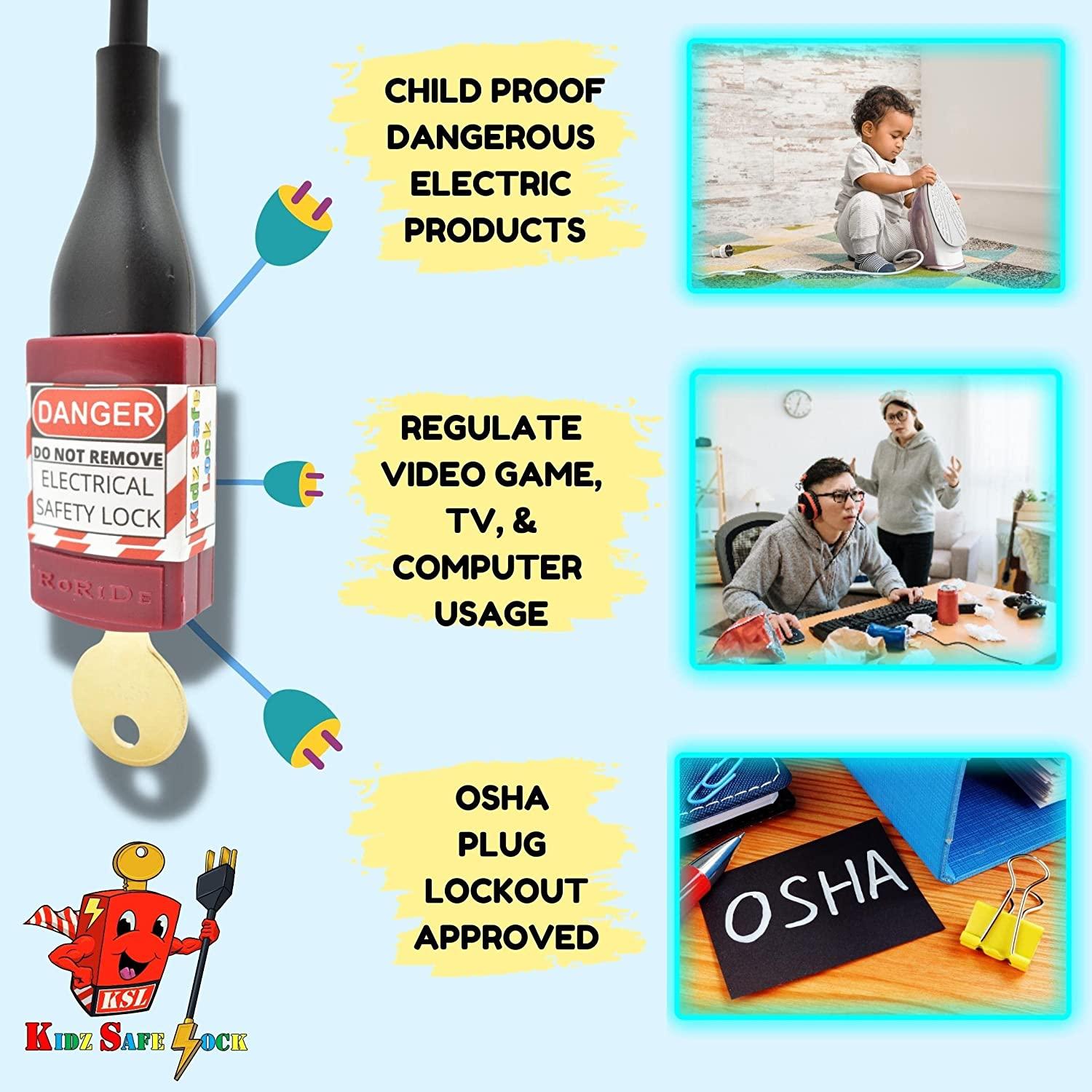 Roride 2 Electrical Power Cord Plug Lock - OSHA Approved Safety Device ...