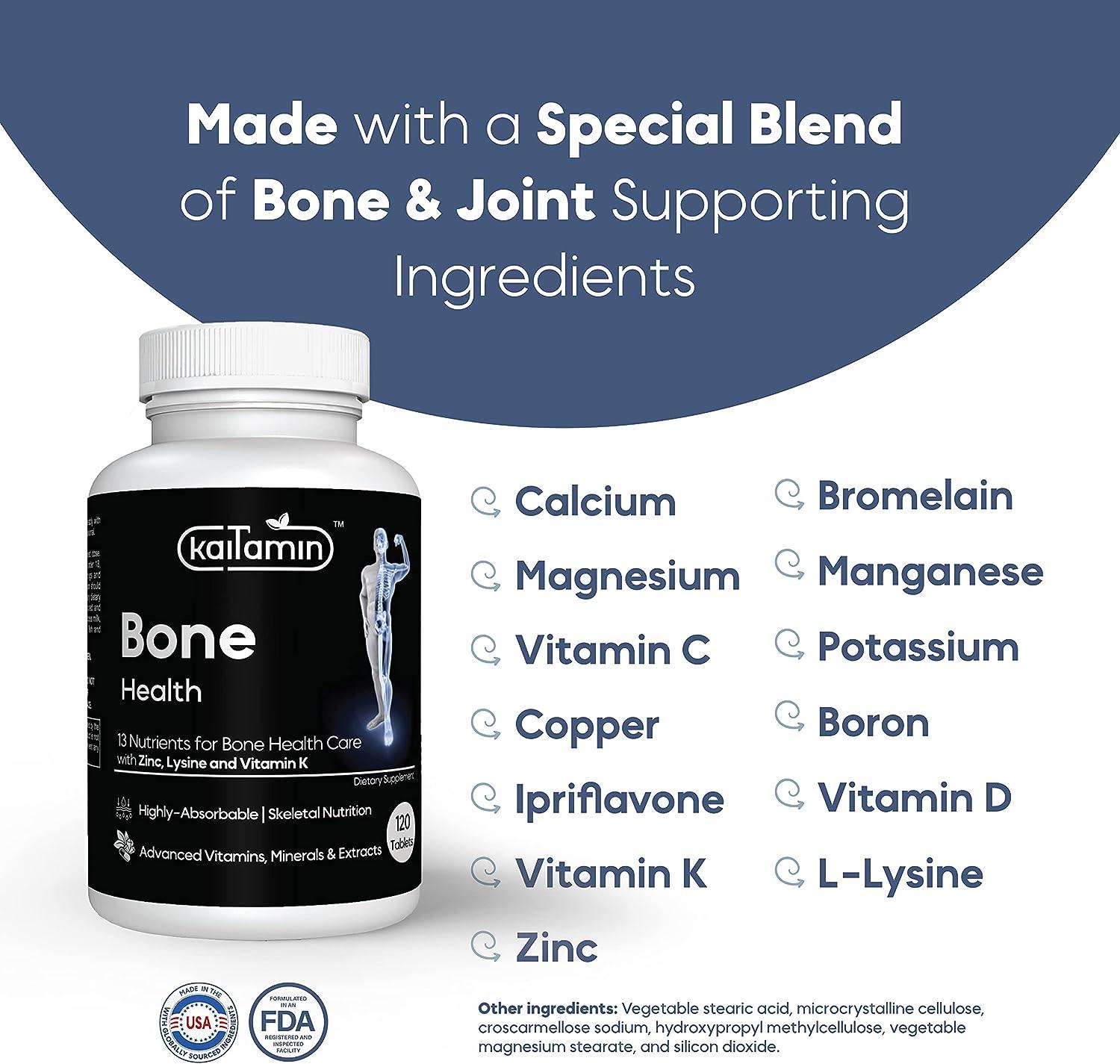 Kaitamin Bone Health Supplement with 13 Key Nutrients - Supports ...