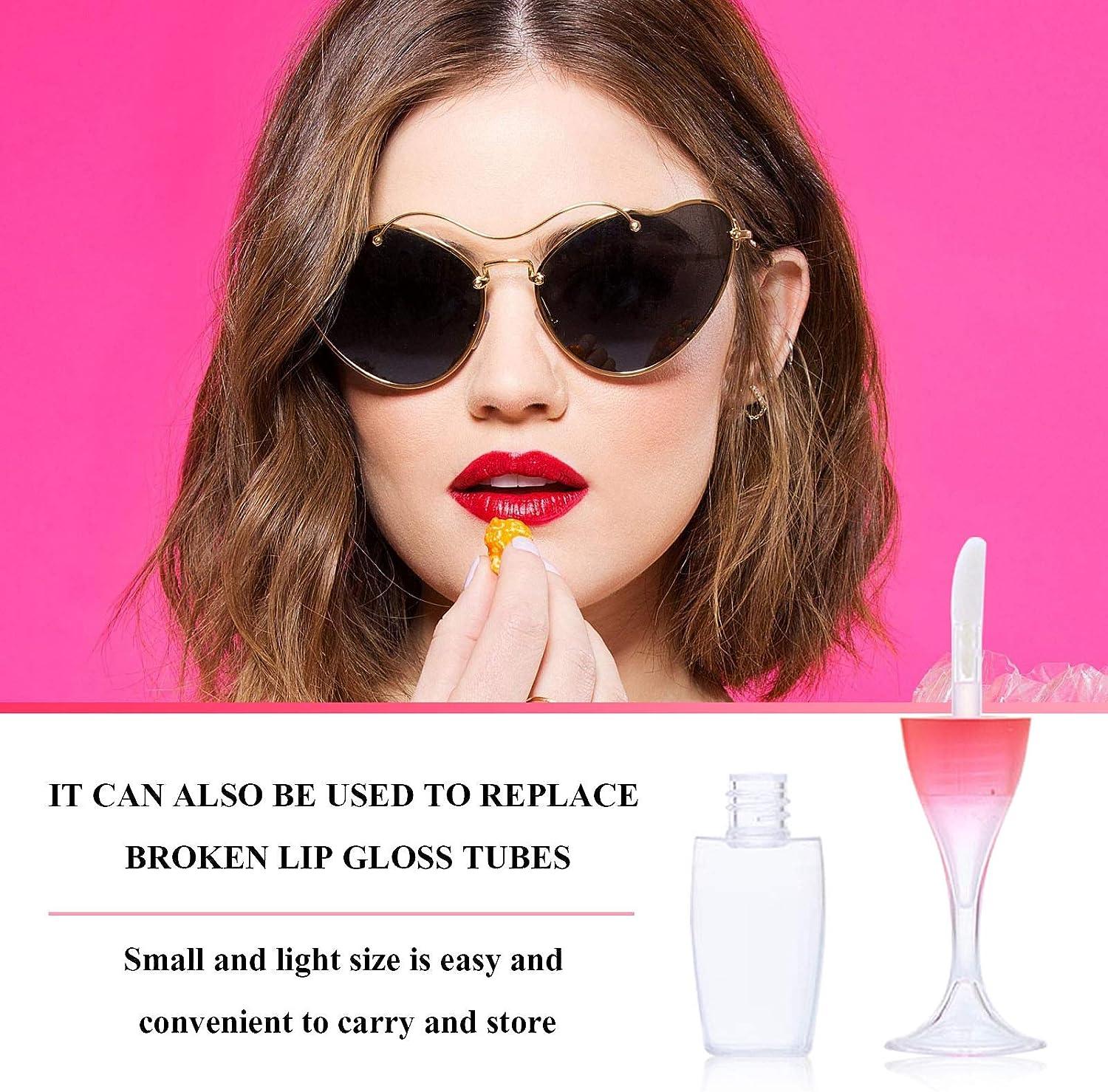 Vankcp 30 Pcs Cute Empty Lip Gloss Tubes - 6 Styles Red Wine Glass Lip ...