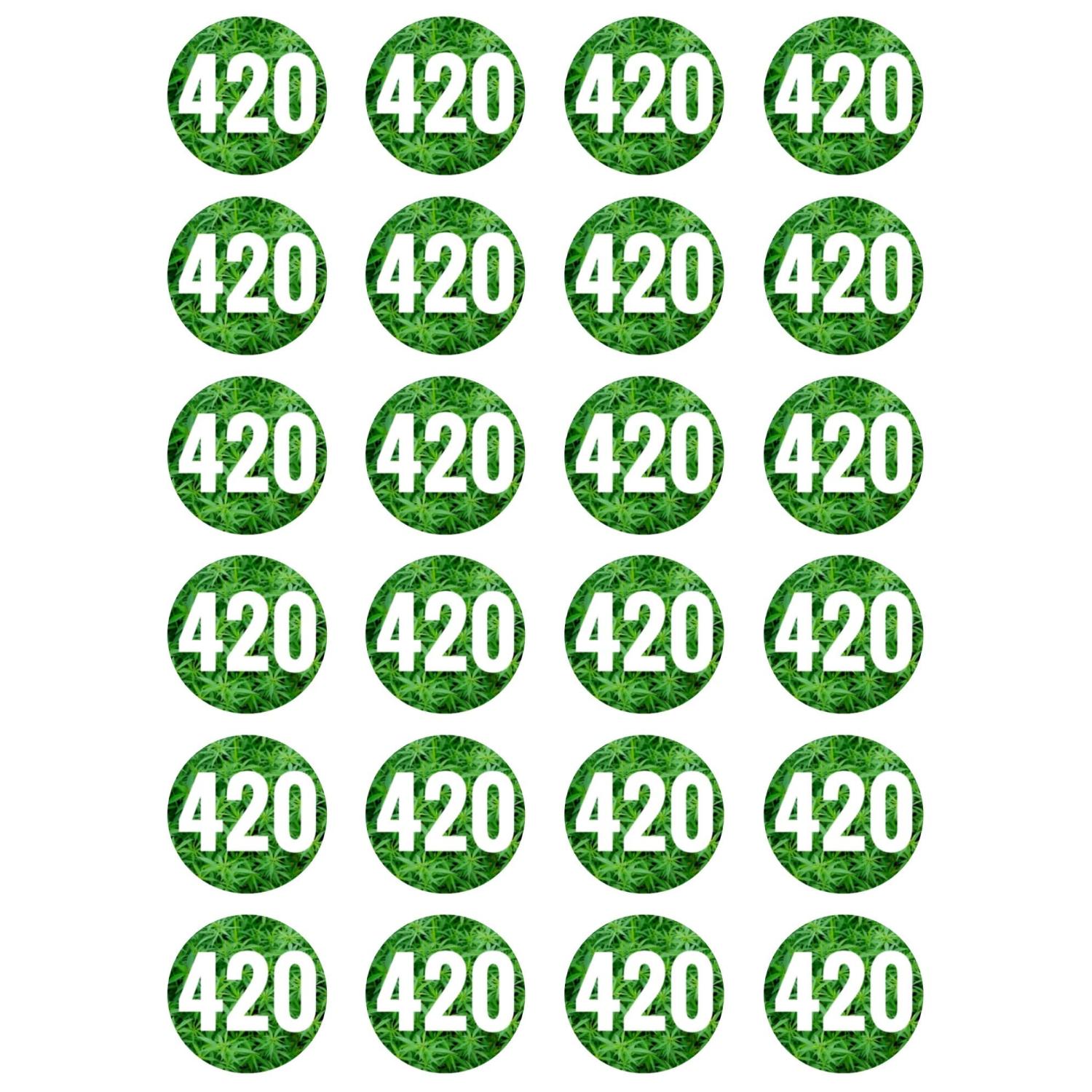 24 x 420 Weed Leaves Edible Wafer or Icing Cupcake Topper Fun Stoner ...