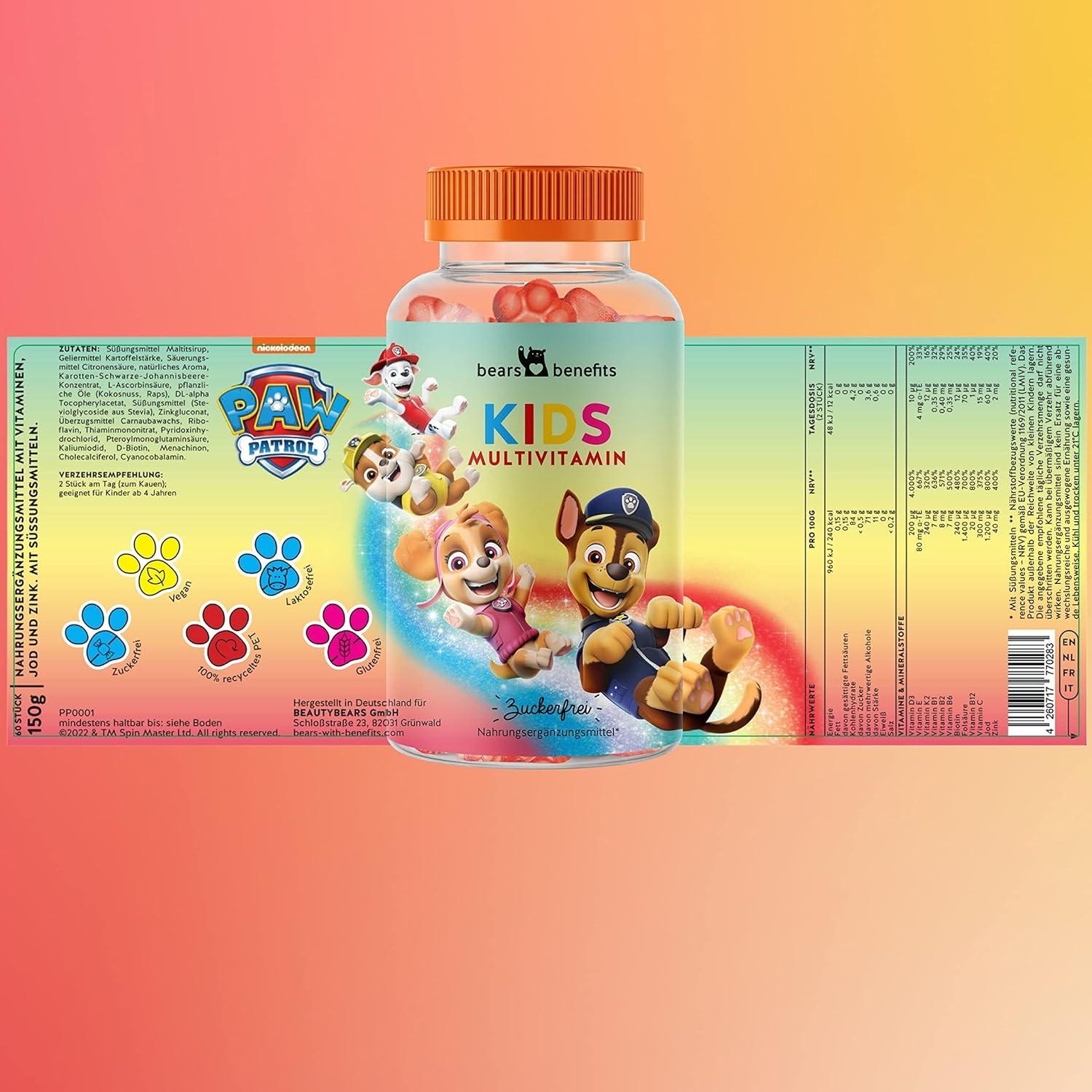 Buy Sugar-Free Paw Patrol Children's Multivitamin Gummy Bears - Immune ...