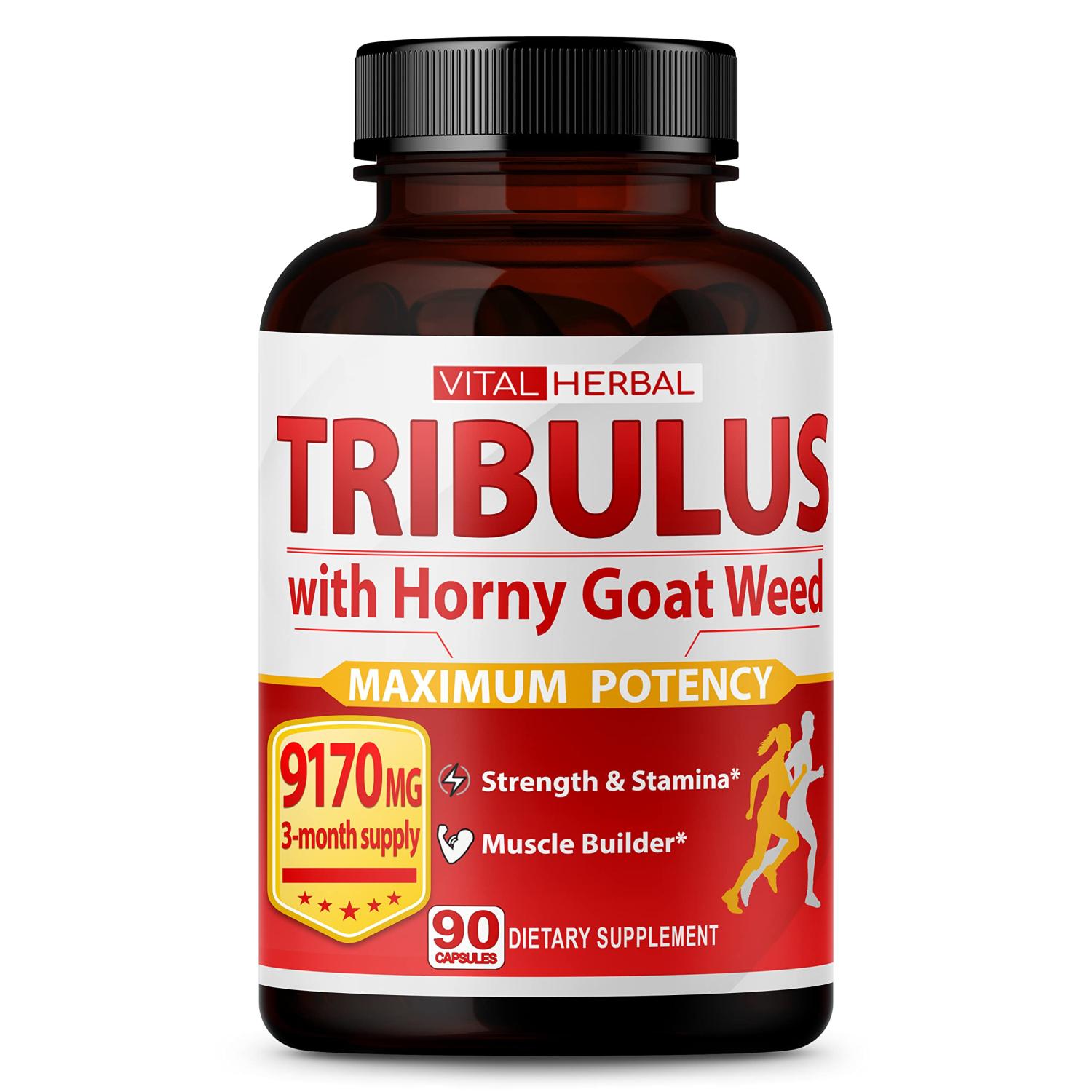 Ultra Tribulus Terrestris & Horny Goat Weed Capsules 9170mg - Maximum Strength Energy Booster ...