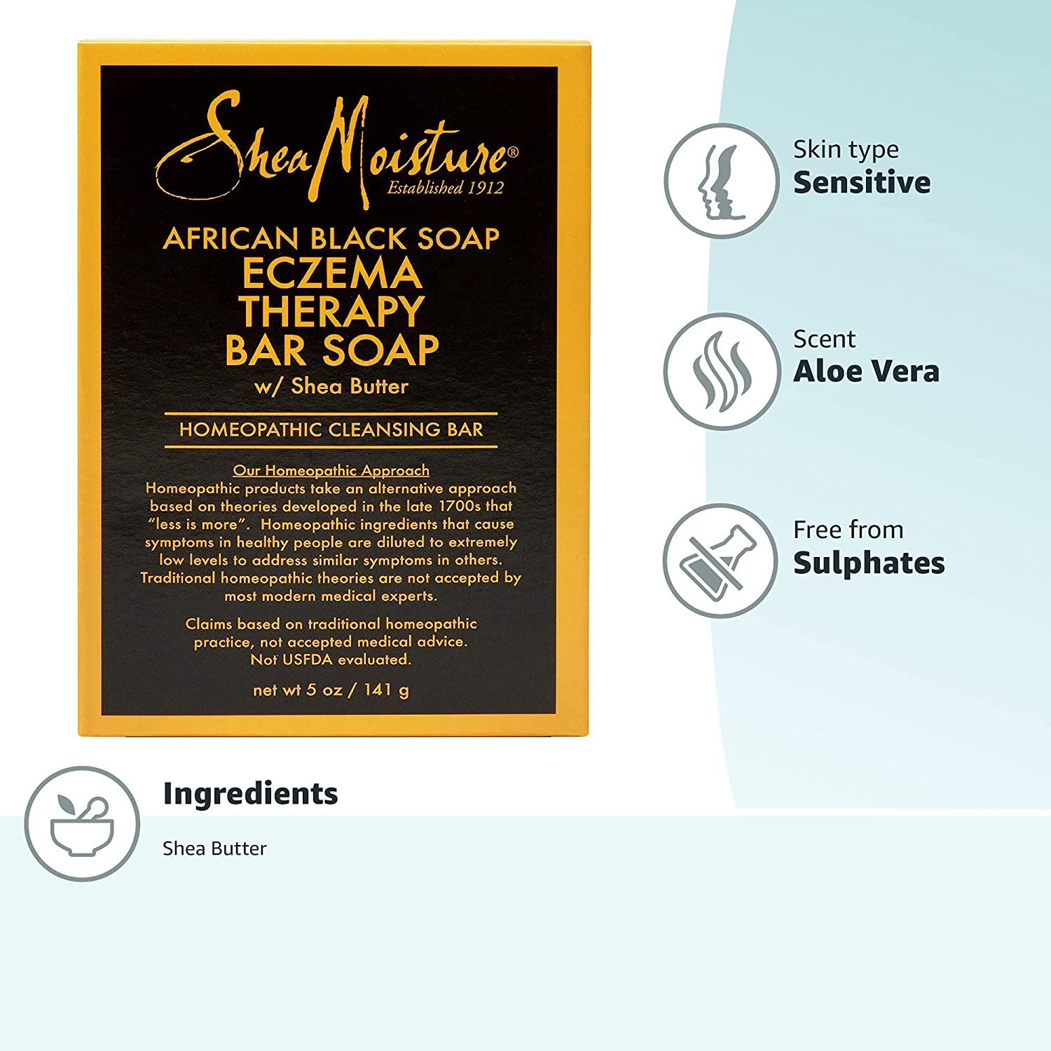 SheaMoisture Eczema African Black Soap Bar with Shea Butter & Aloe Vera ...