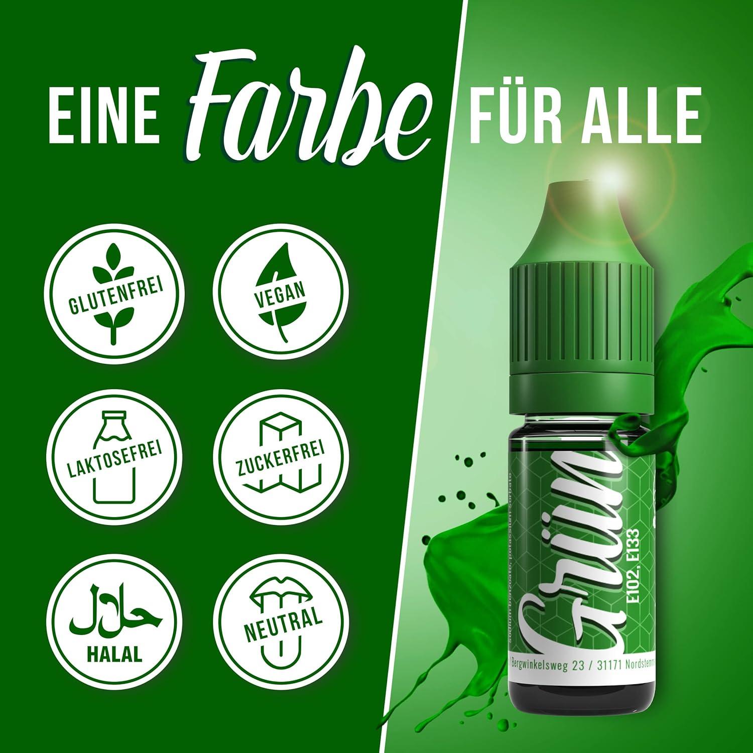 Food Color Green 10ml Dye - Highly Concentrated Sugar-Free Liquid for ...