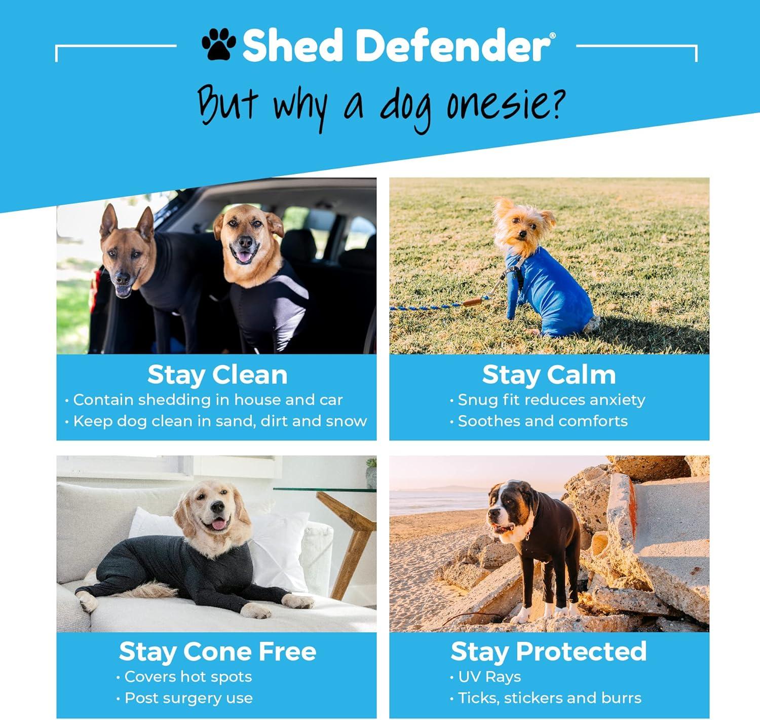 Shed Defender Body Suit for Dogs | Anti-Shedding Shirt & Recovery ...