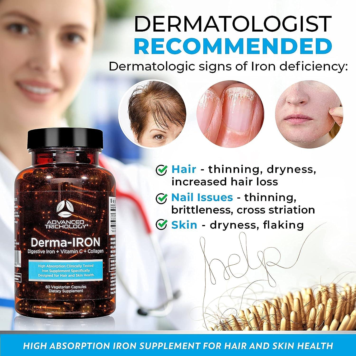 Derma-Iron Supplement with Collagen and Vitamin C - Blood Builder Pills ...