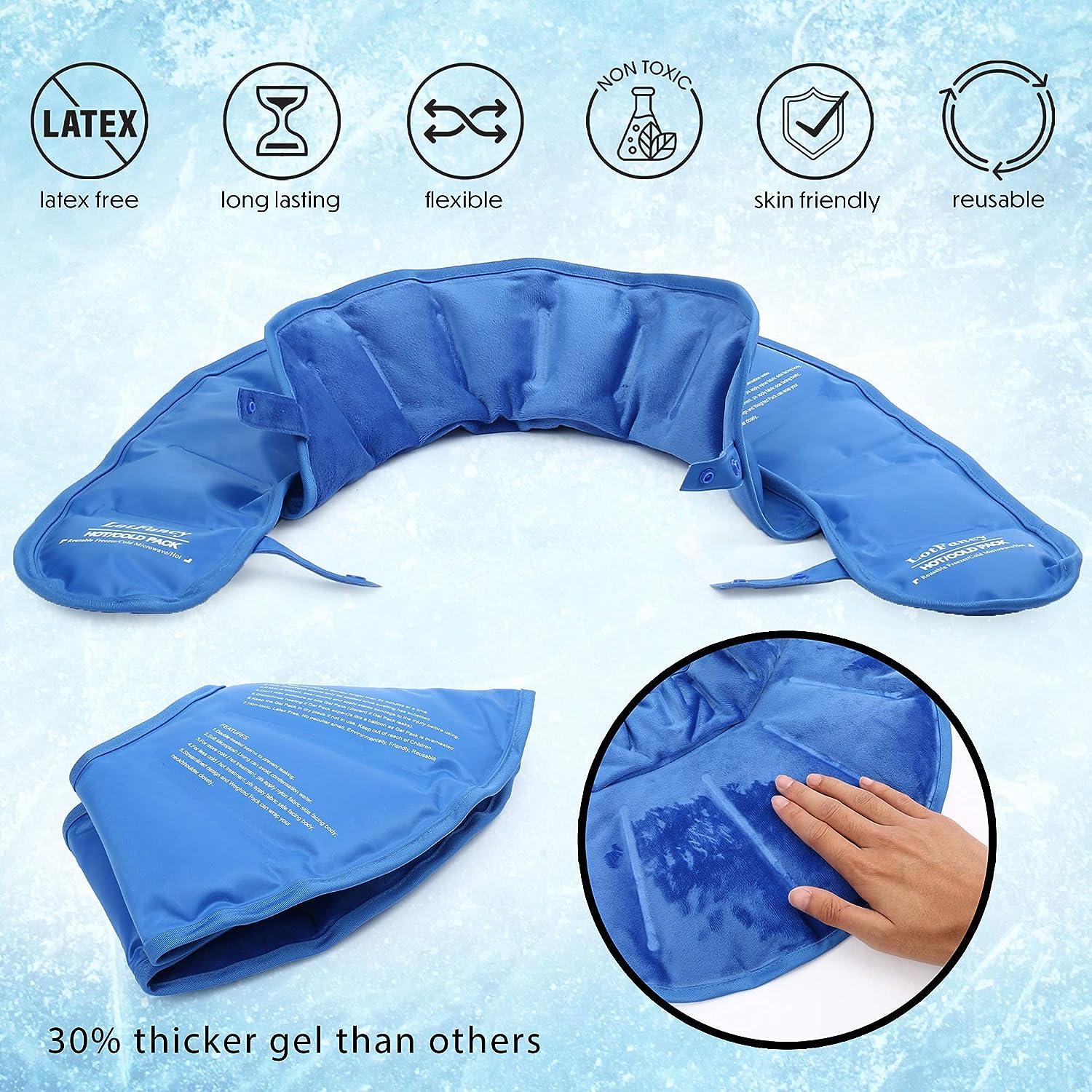 LotFancy Neck and Shoulder Gel Ice Pack Reusable Cold Neck Wrap for ...